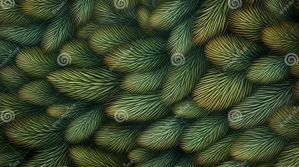 Seamless Background with Coniferous Branches Pattern, Coniferous, Fir ...