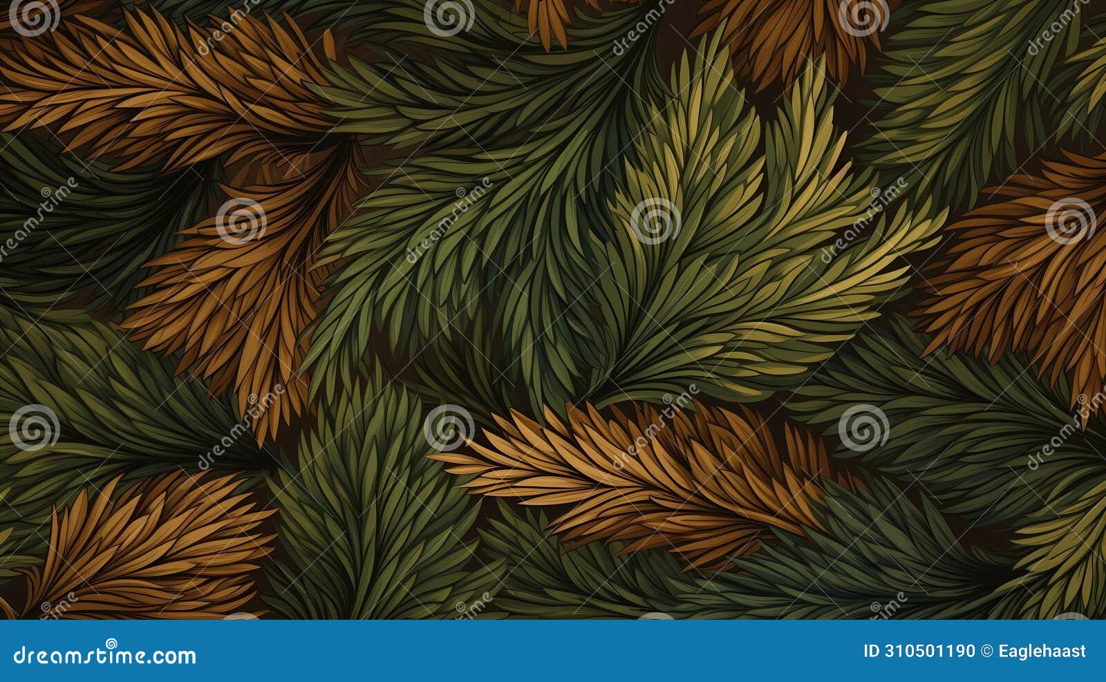 Seamless Background with Coniferous Branches Pattern, Coniferous, Fir ...