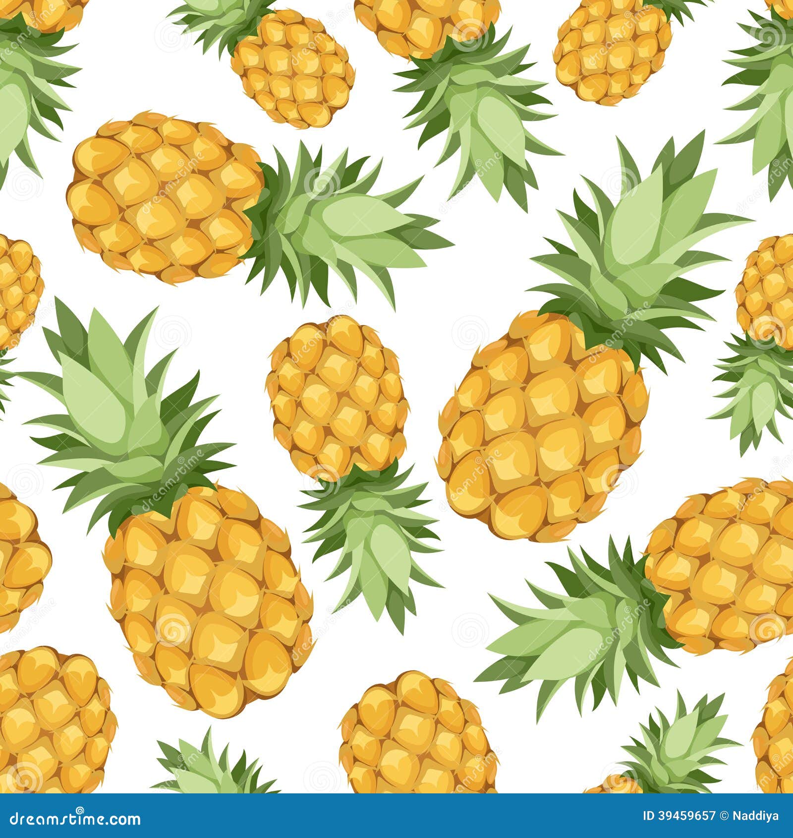 Seamless Pineapple Pattern Vector Illustration | CartoonDealer.com #122532470