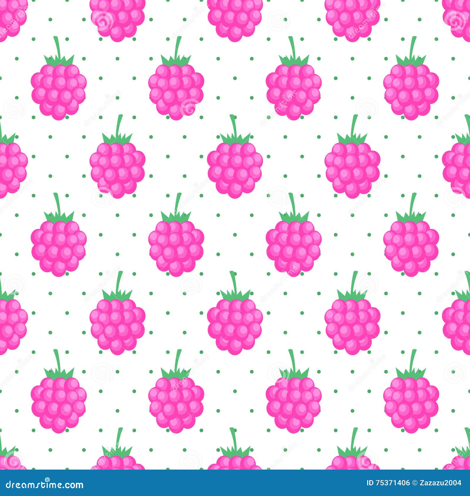 Seamless Background with Pink Raspberry. Stock Vector - Illustration of ...