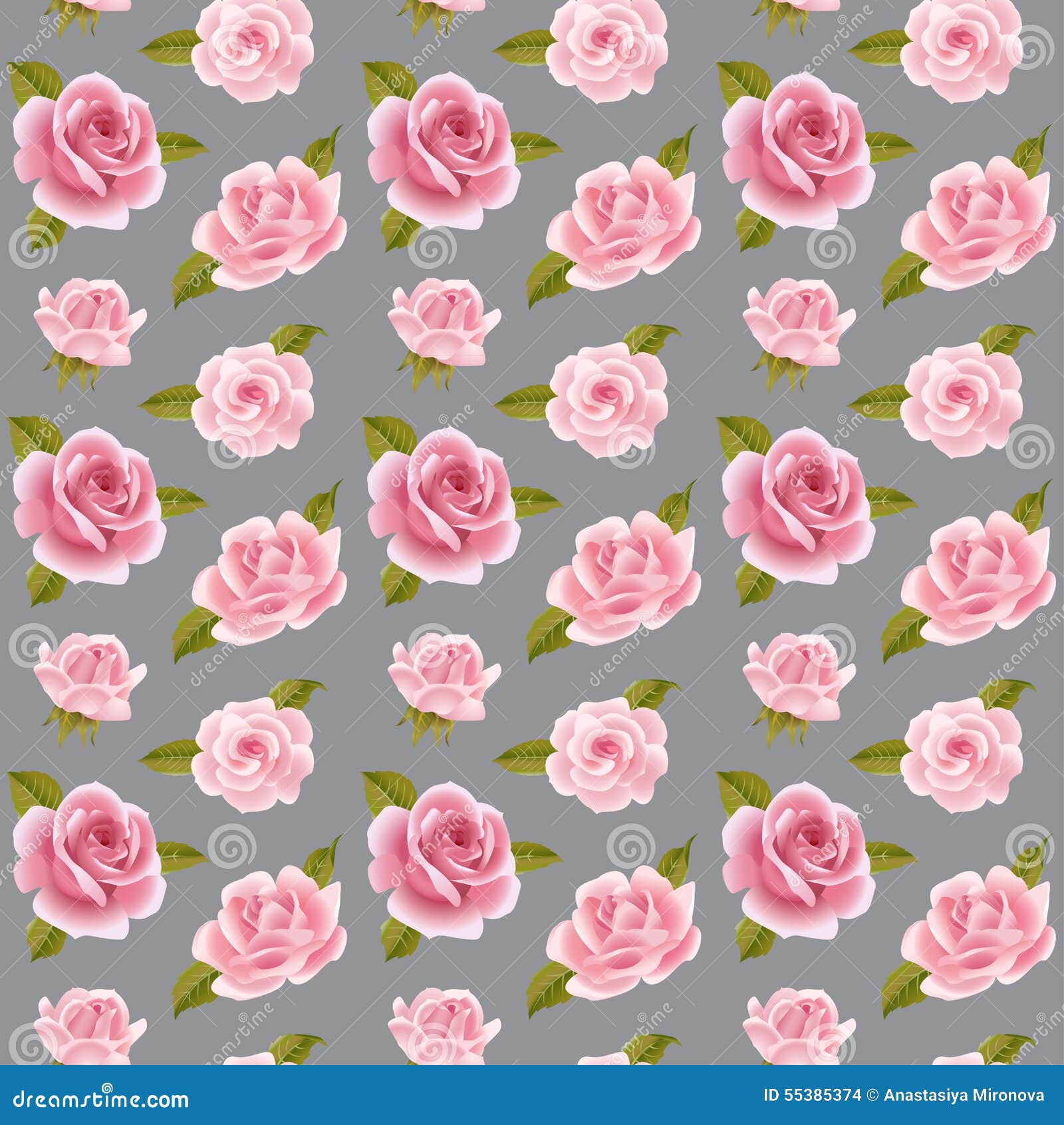 Seamless Background with Pink Roses. Stock Vector - Illustration of ...