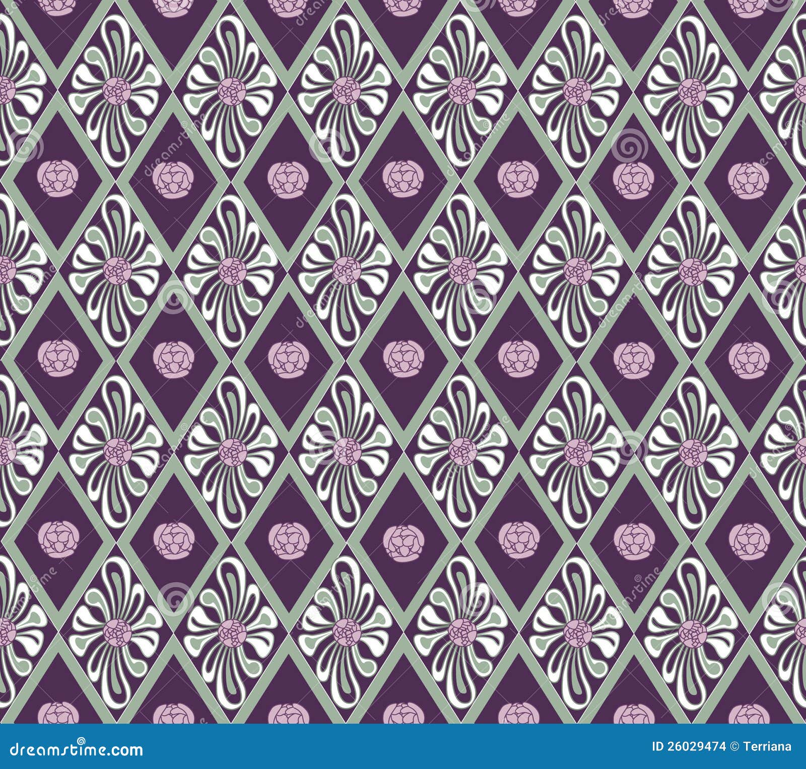 Seamless Background with Plant Motif Stock Vector - Illustration of ...