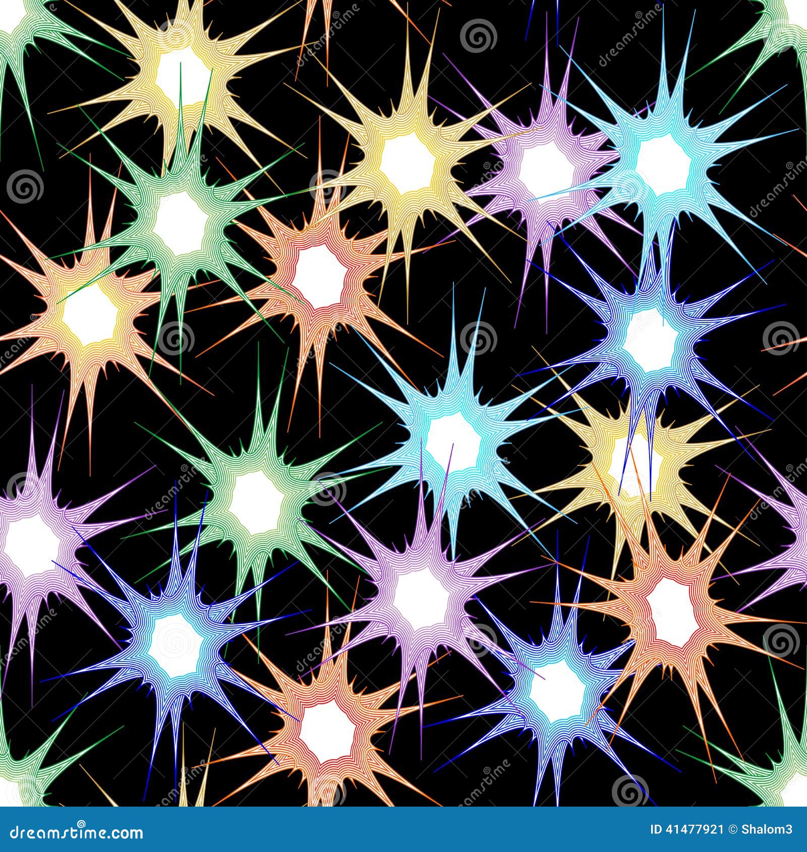 Seamless Background with Rainbow Outline Stars Stock Vector ...