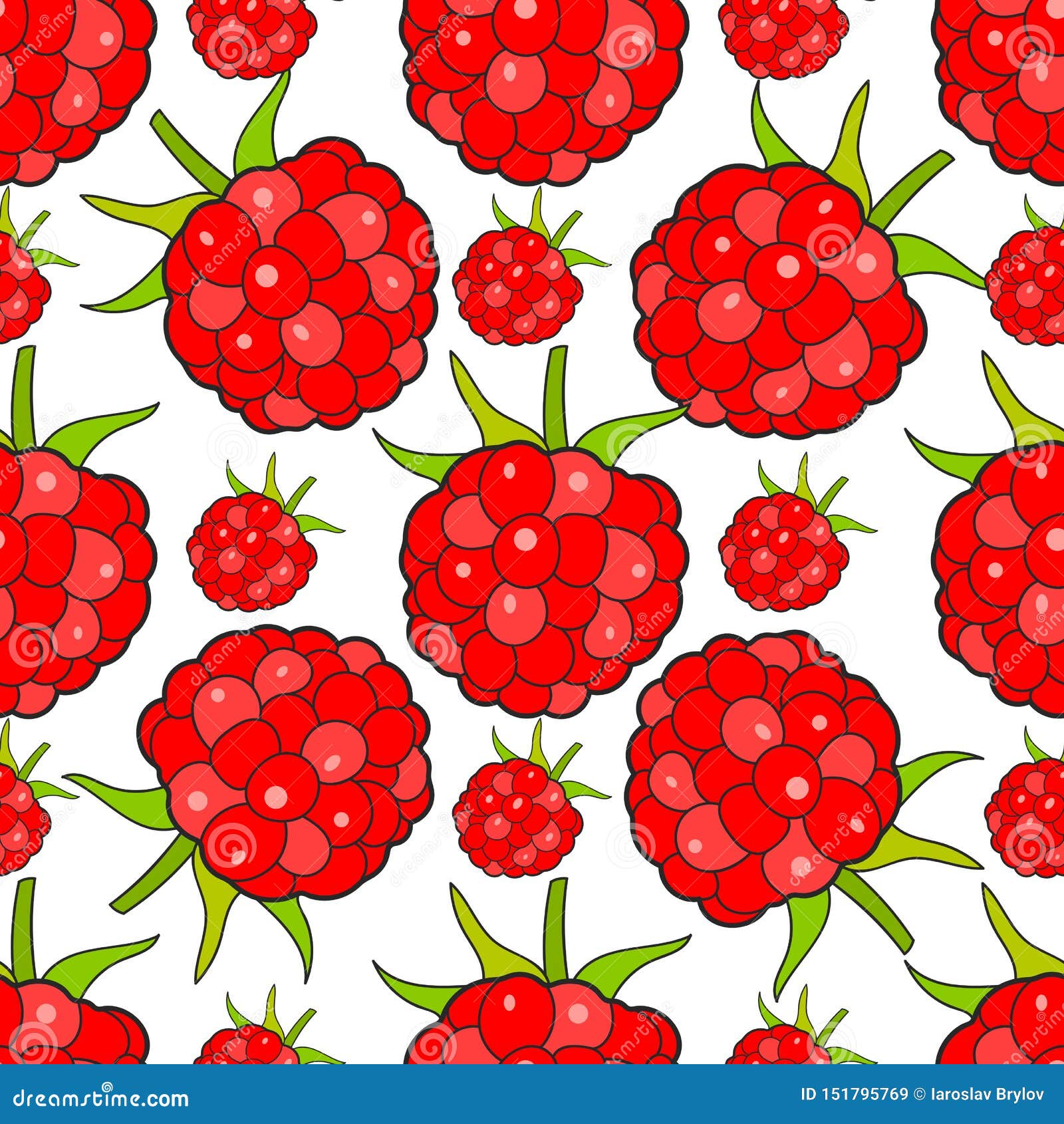 Seamless Background with Raspberries, Vector Image Ready for Your ...