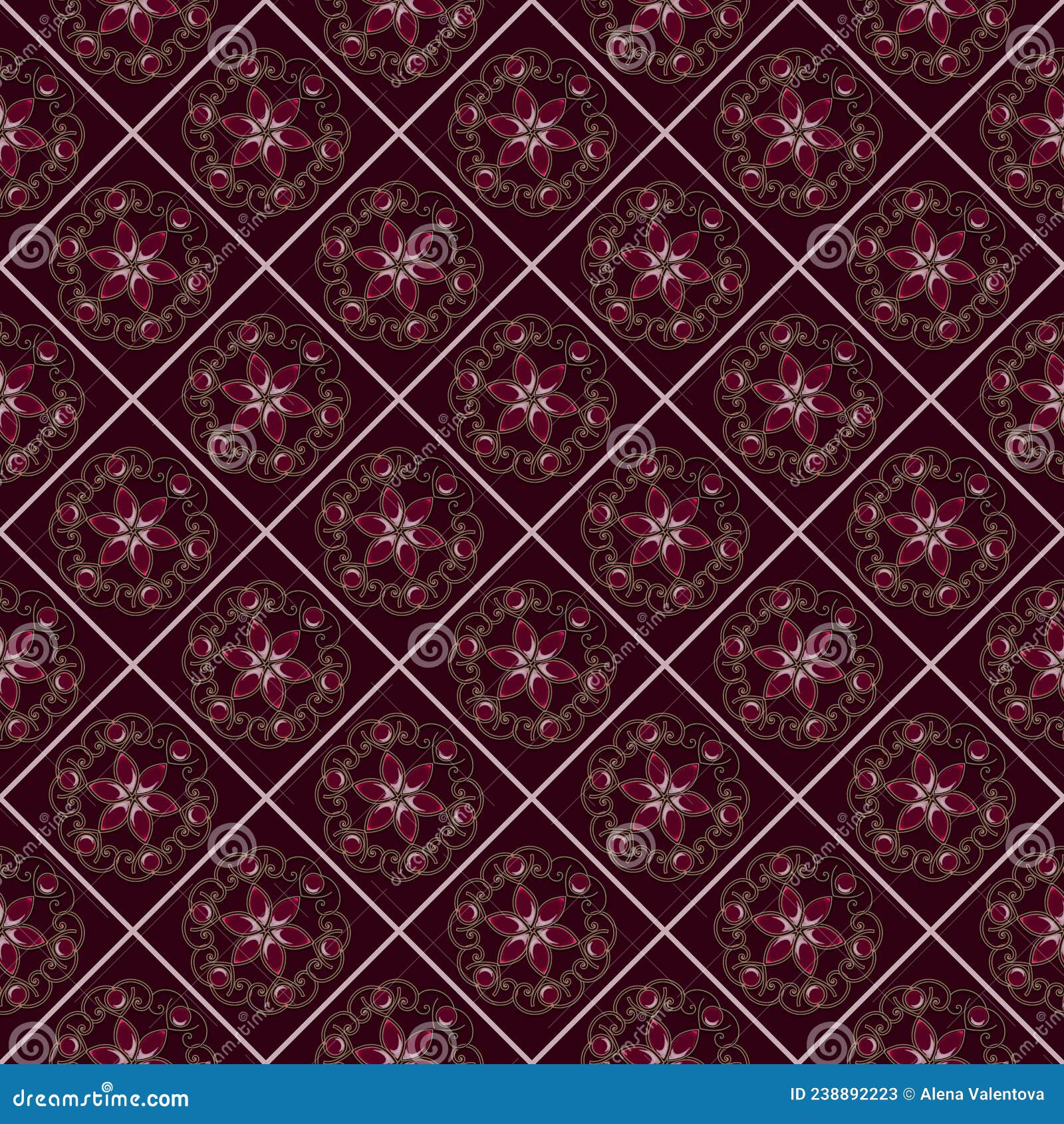 Seamless Background with Red Color, with a Regular Abstract Pattern ...