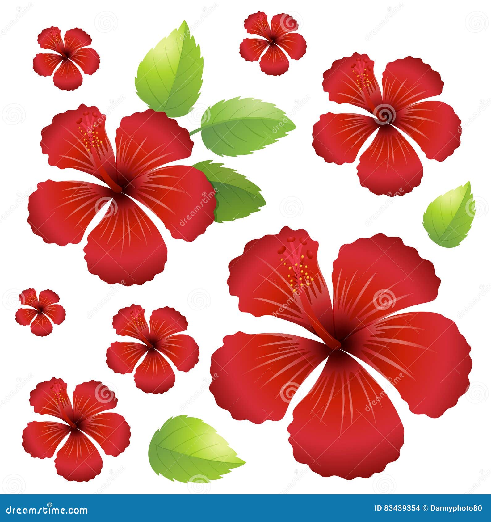 Seamless Background with Red Hibiscus Flowers Stock Vector ...