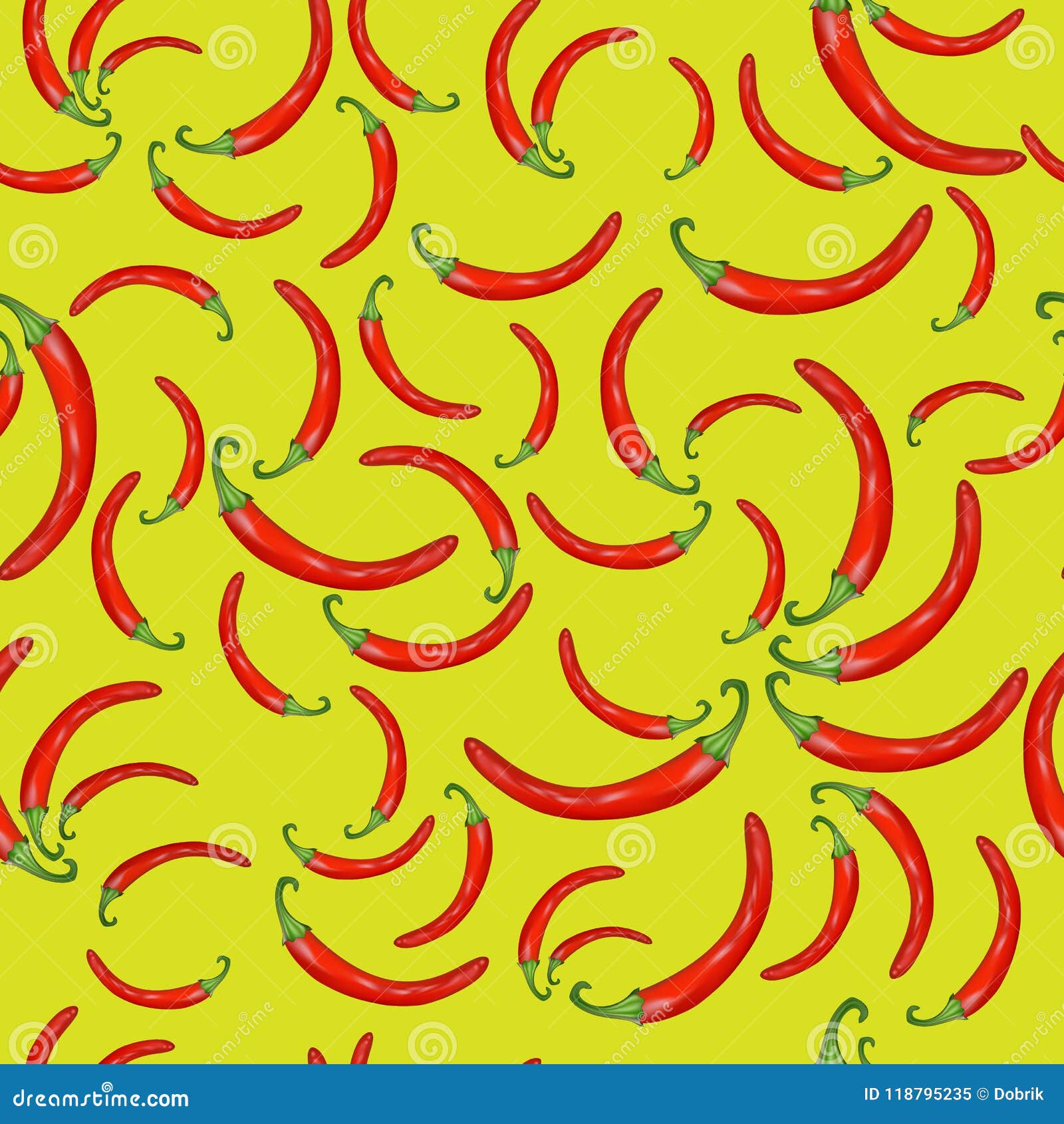Seamless Background of Red Hot Pepper Stock Vector - Illustration of ...