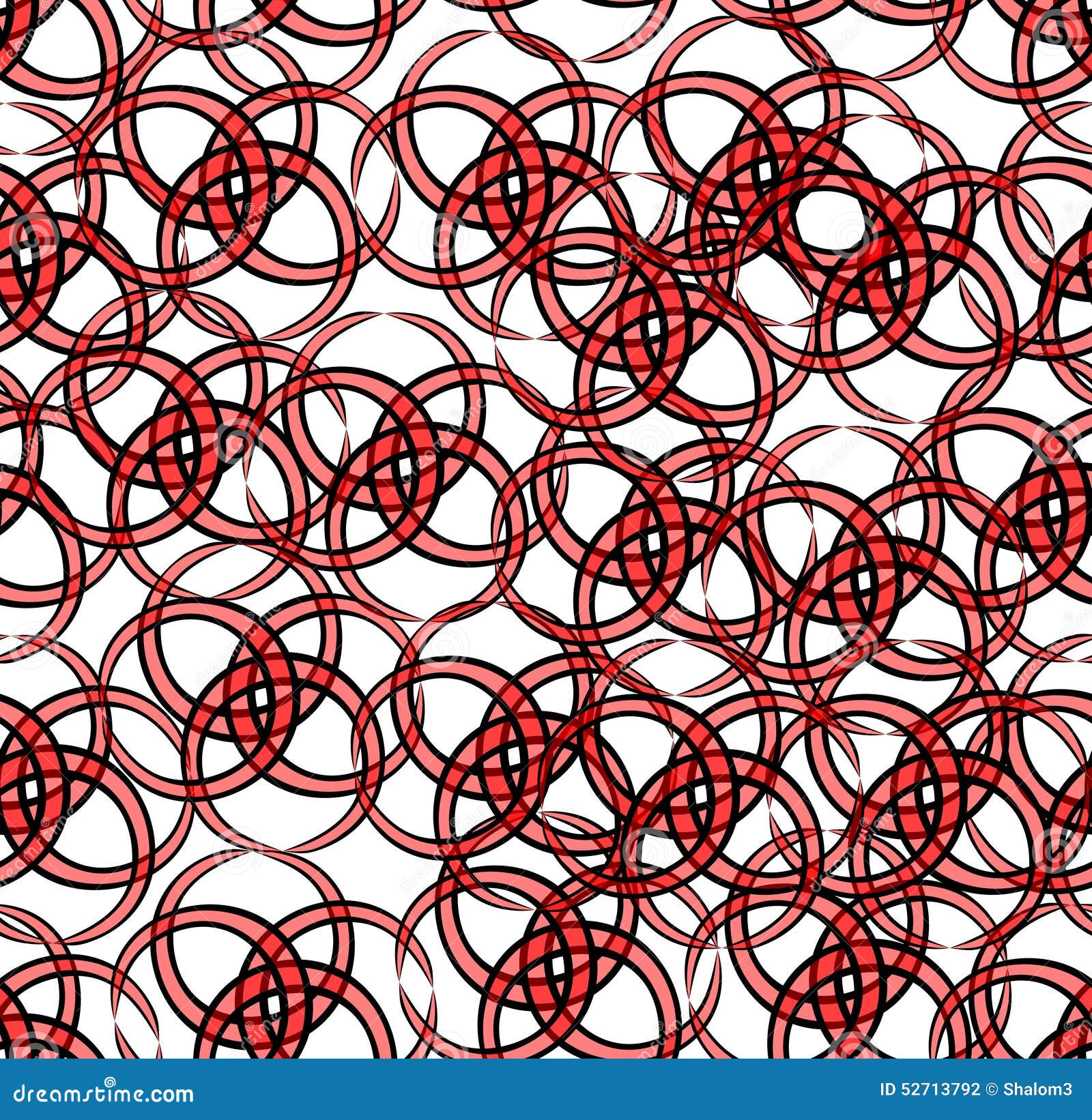 Seamless Background with Red Intersecting Circles on White Area Stock ...
