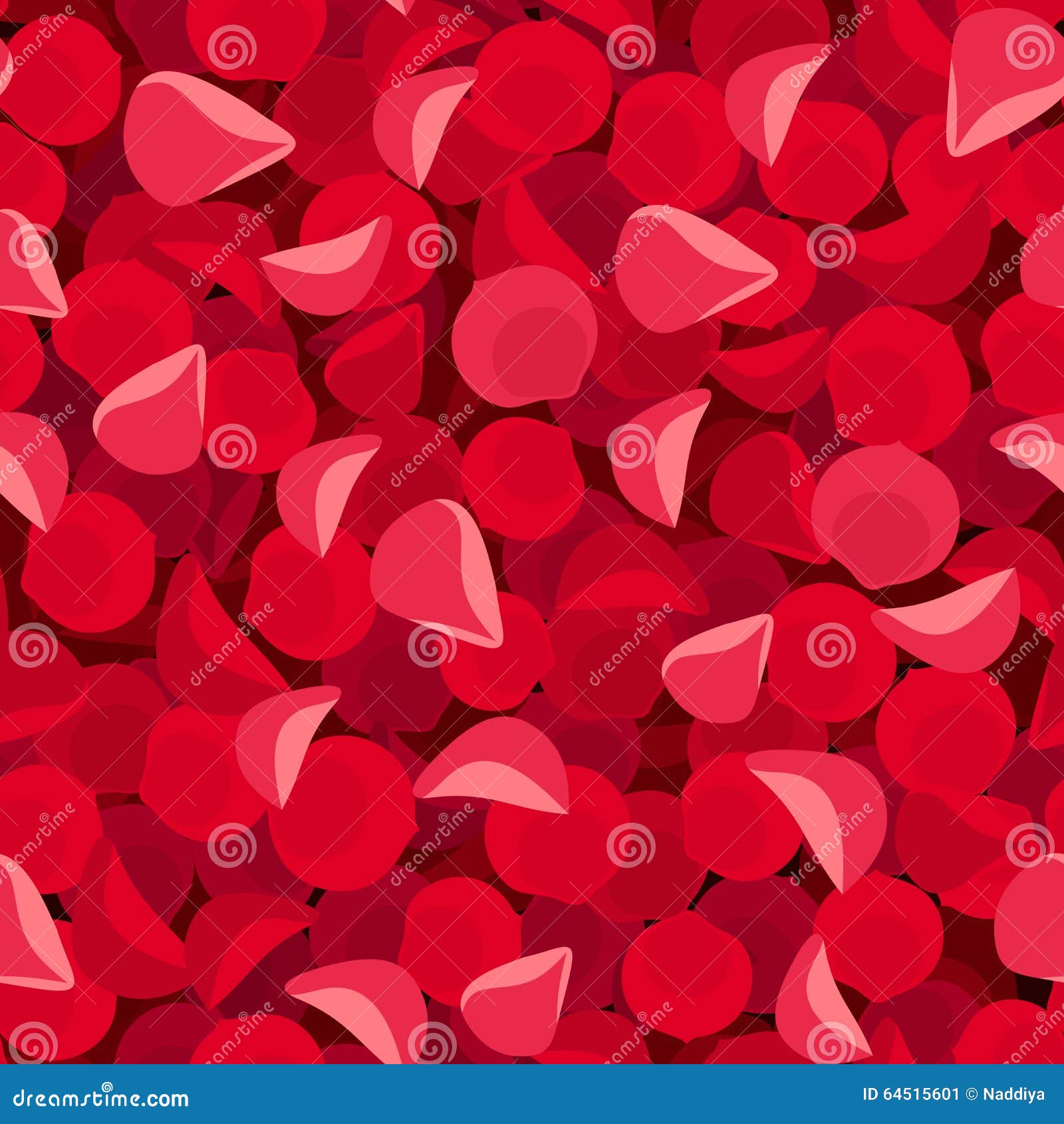 Seamless Background with Red Rose Petals. Vector Illustration. Stock ...