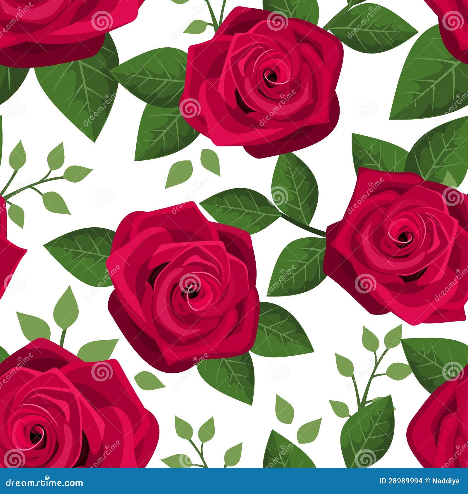 Seamless Background with Red Roses. Stock Vector - Illustration of ...