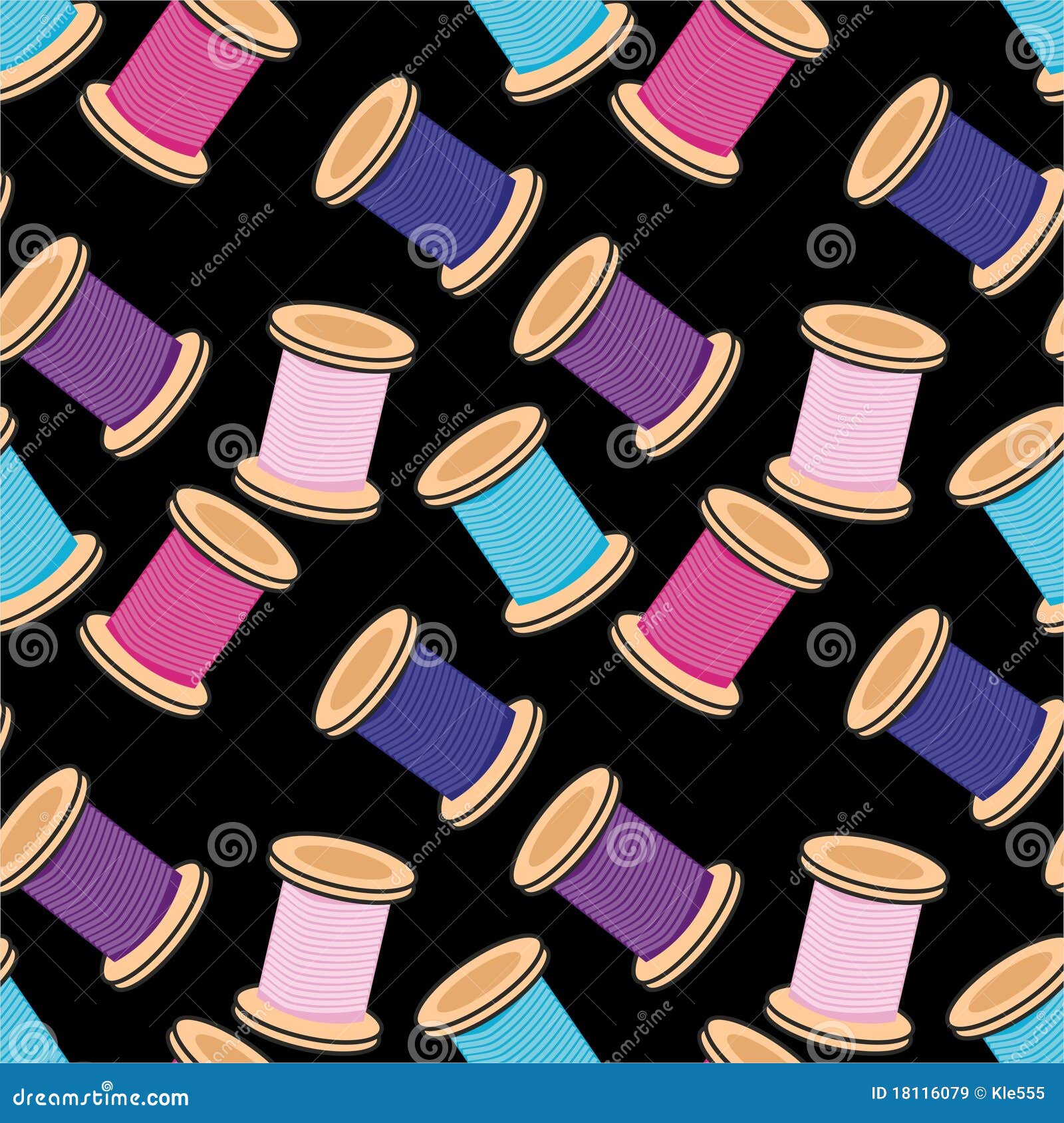 Seamless Background with Reels of Thread Stock Illustration ...