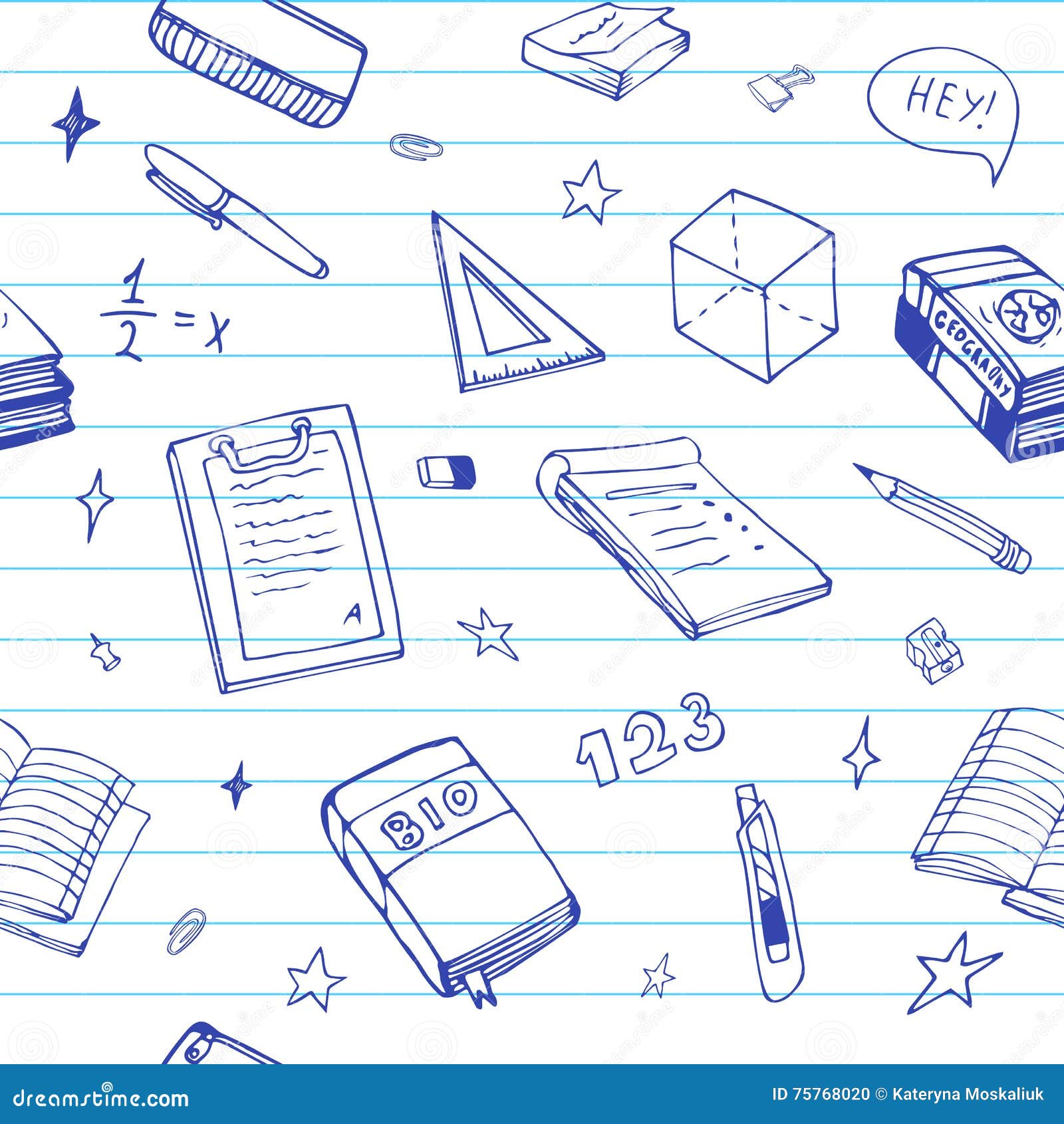 Education Pattern With Formulas And Equations Cartoon Vector ...