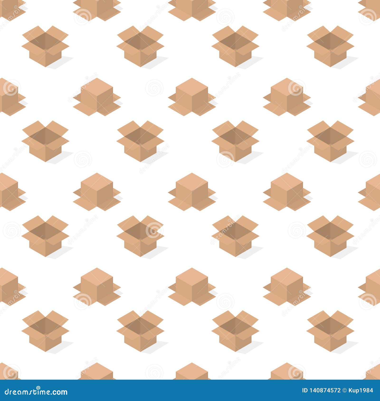 Seamless Background from a Set of Cardboard Boxes, Vector Illustration ...