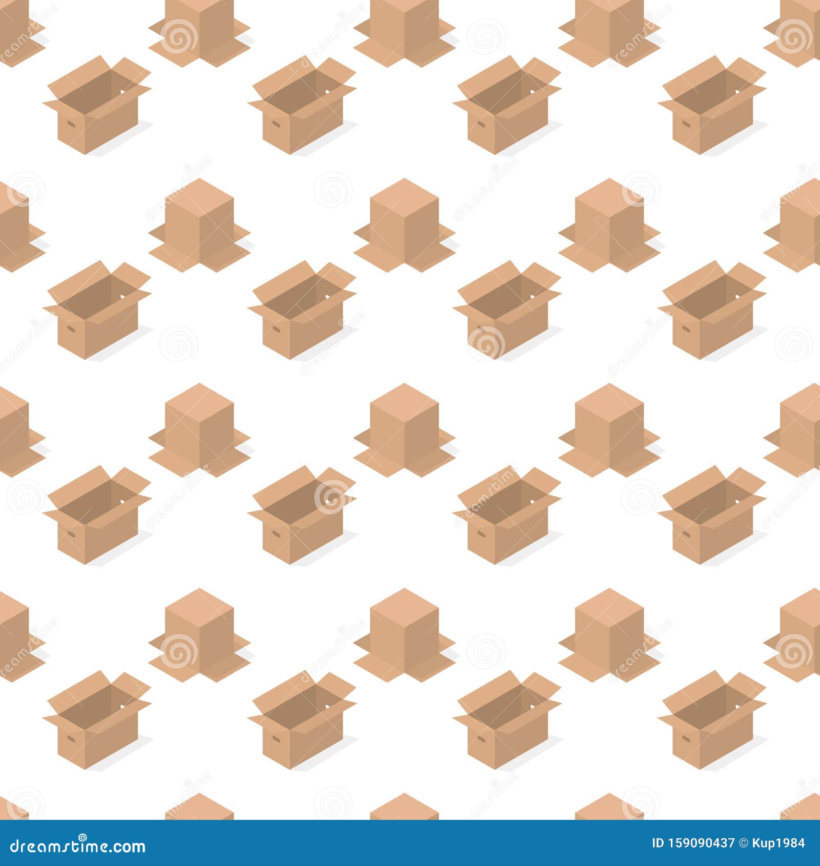 Seamless Background from a Set of Cardboard Boxes, Vector Illustration ...
