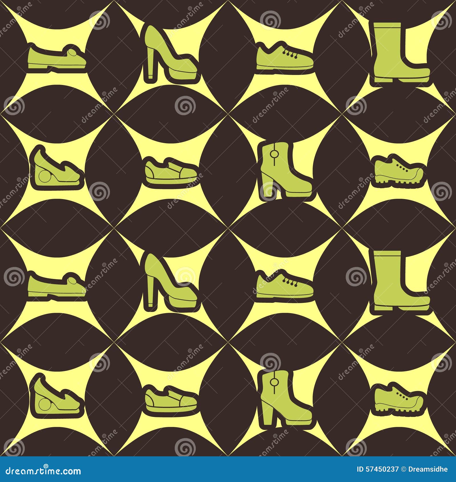 Seamless Background with Shoes Stock Vector - Illustration of wallpaper ...