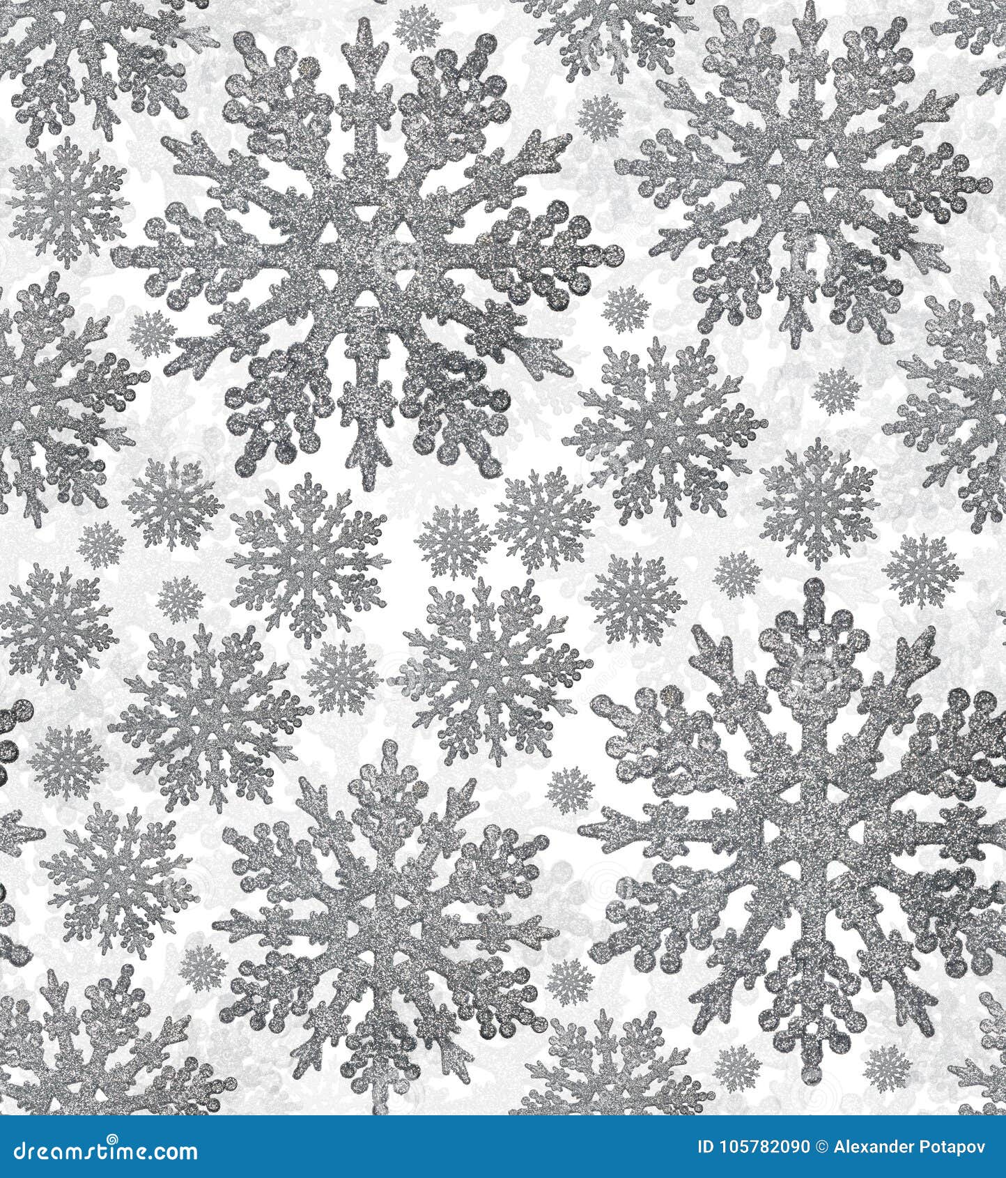 Seamless Background from Silver Snowflakes Stock Photo - Image of ...