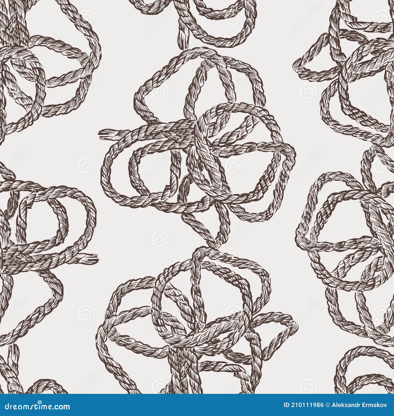 Seamless Background of Sketches Tangled Rigging Rope Stock Vector ...