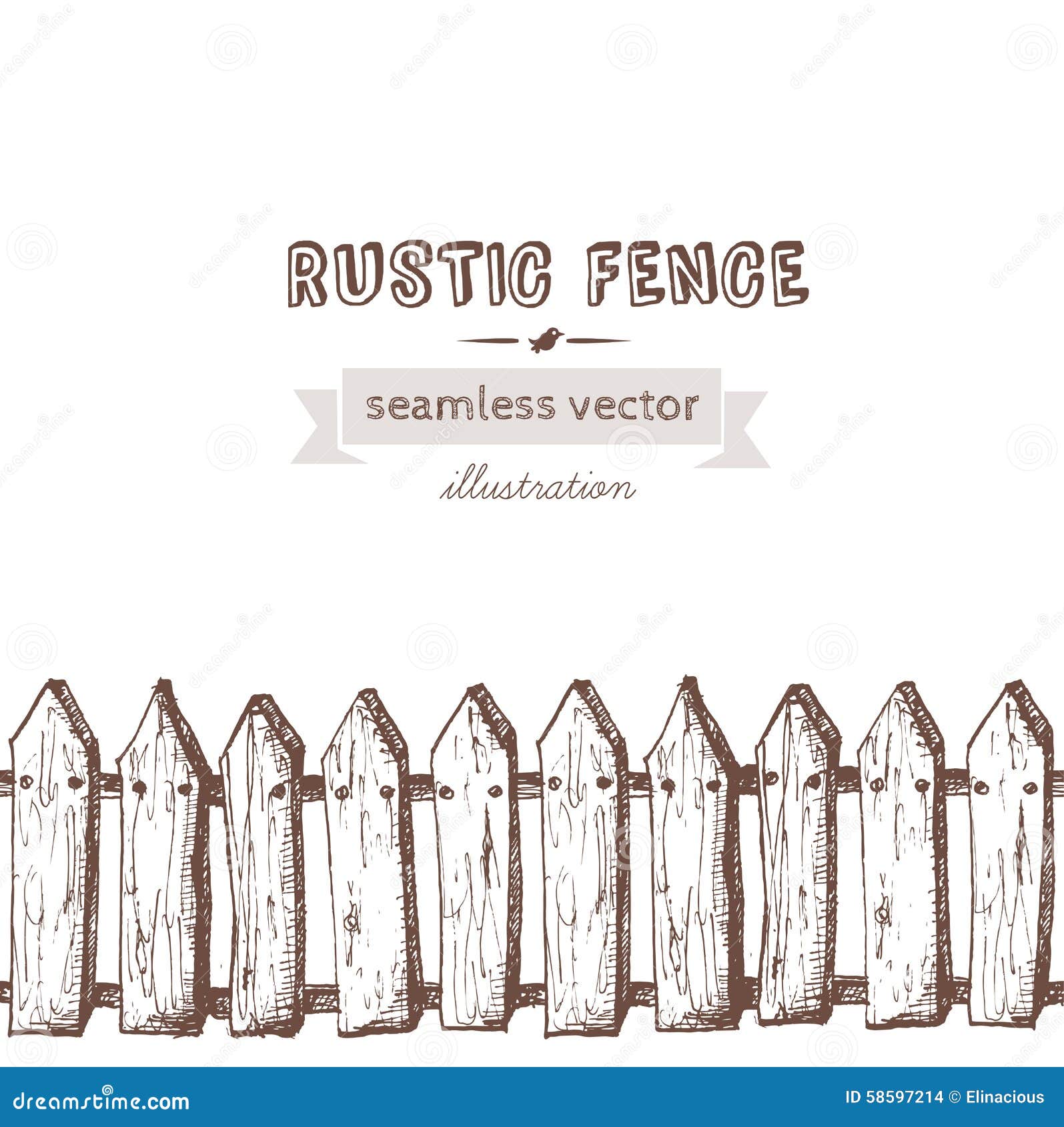 Rustic Fence, Boundary For Farm Or Country House, Cartoon Vector ...