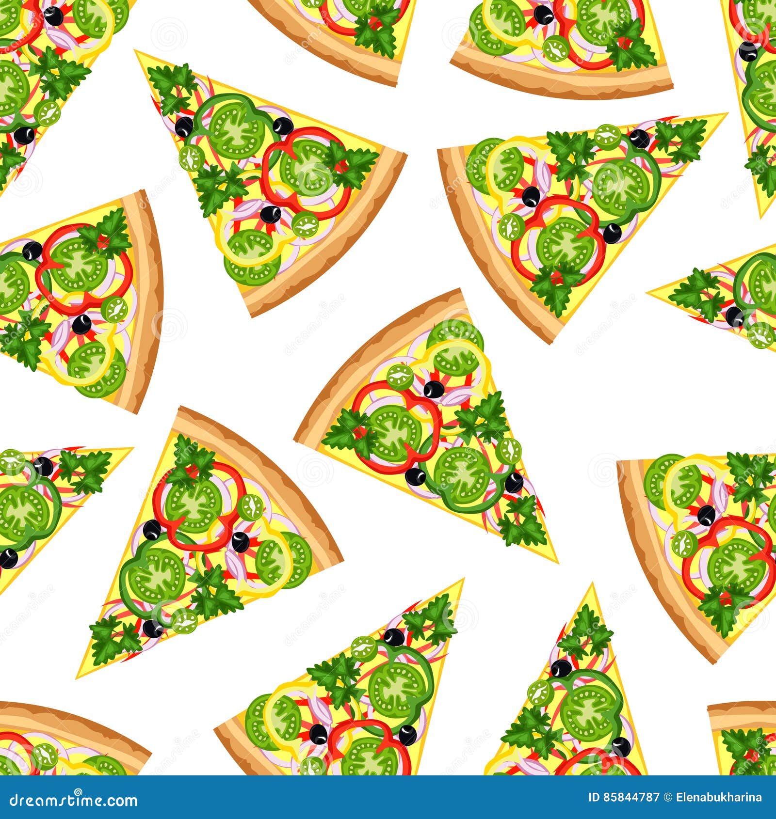 Seamless Background from Slices of Tasty Pizza. Stock Vector ...