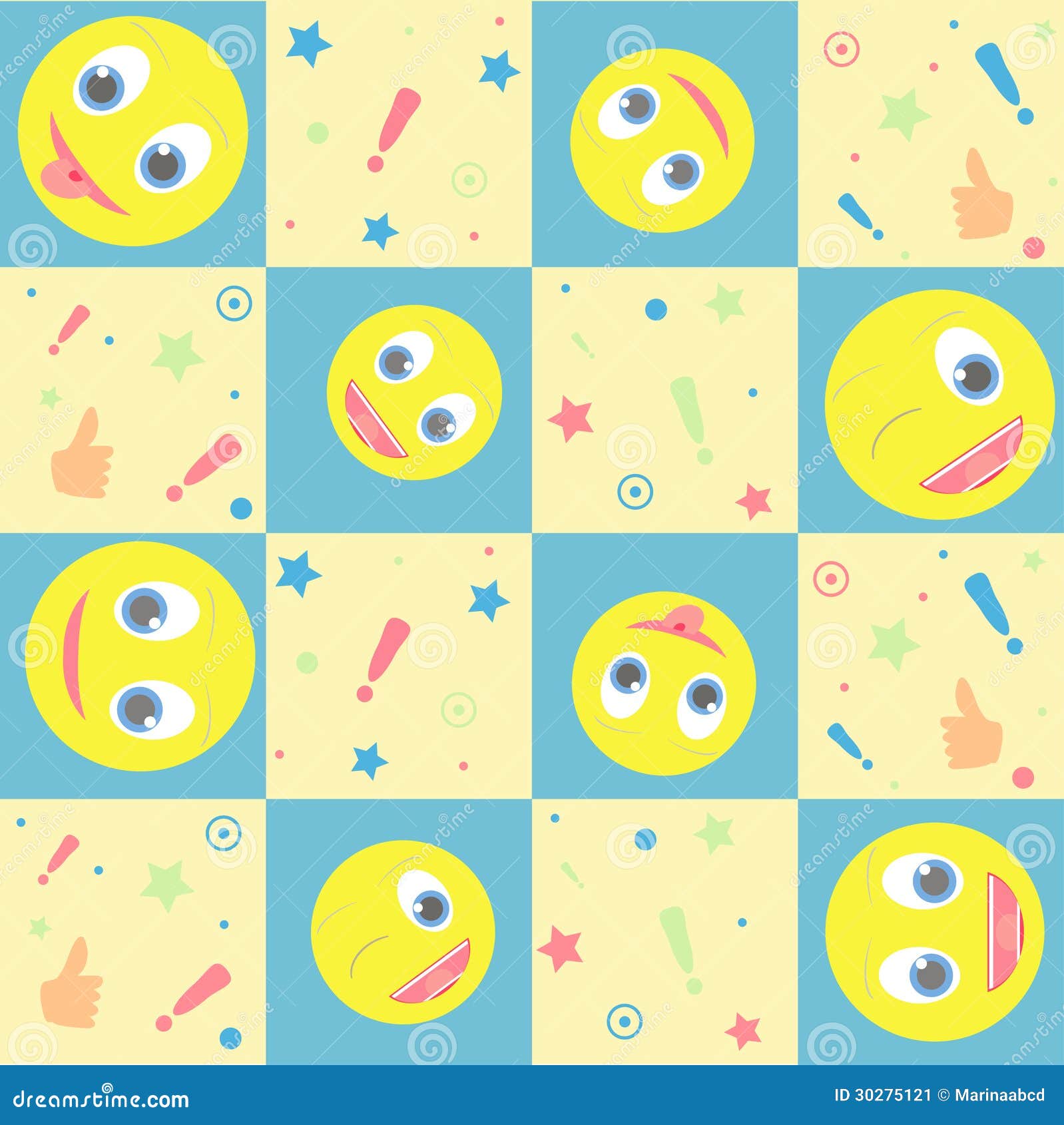 Vector Seamless Background with Smiles Stock Vector - Illustration of ...