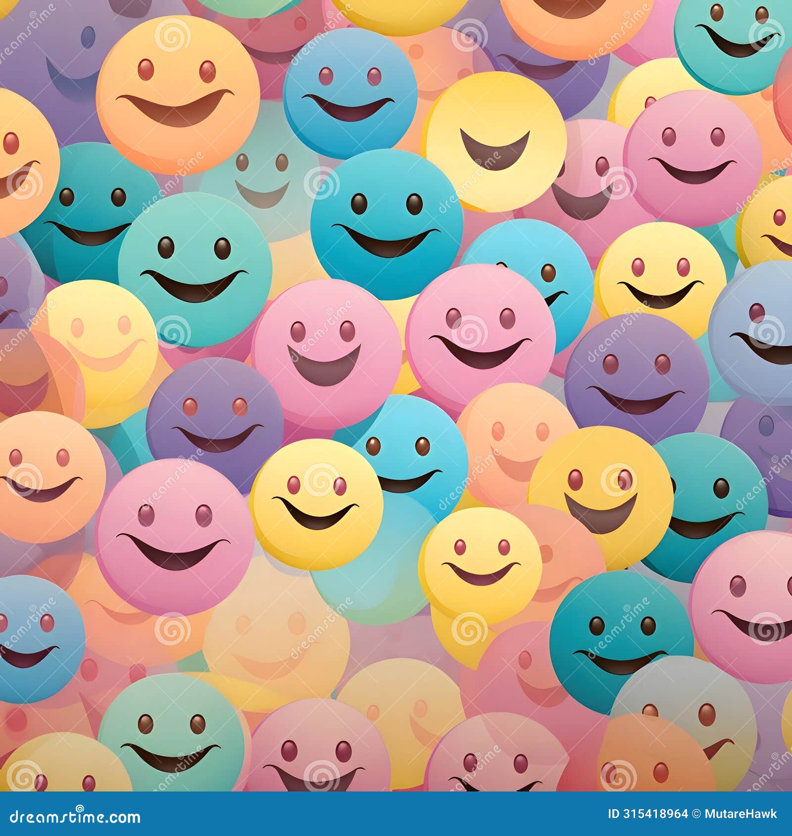 Seamless Background with Smiley Emoticons. Vector Illustration Stock ...