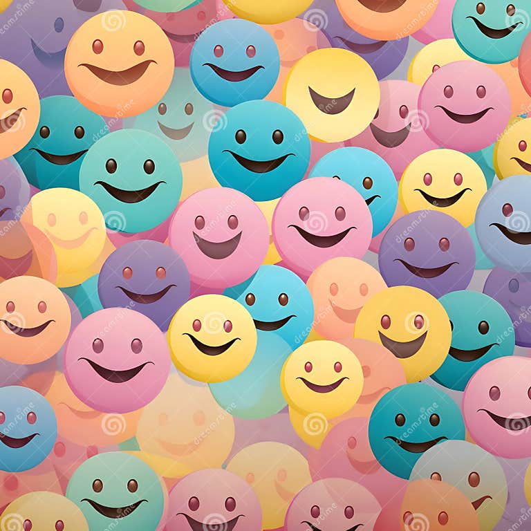 Seamless Background with Smiley Emoticons. Vector Illustration Stock ...