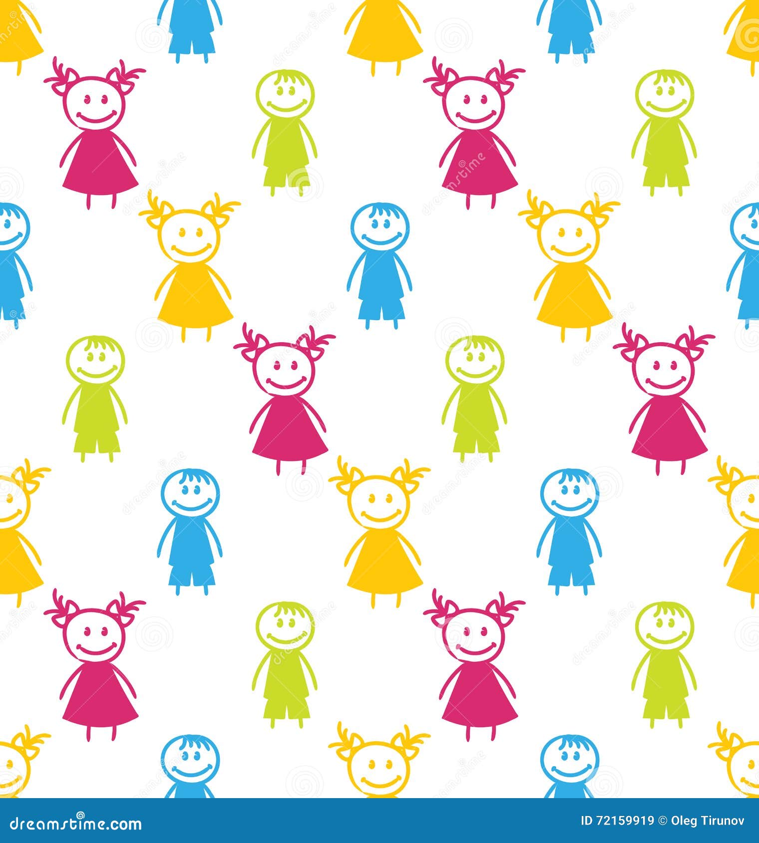Seamless Background with Smiling Kids Stock Vector - Illustration of ...