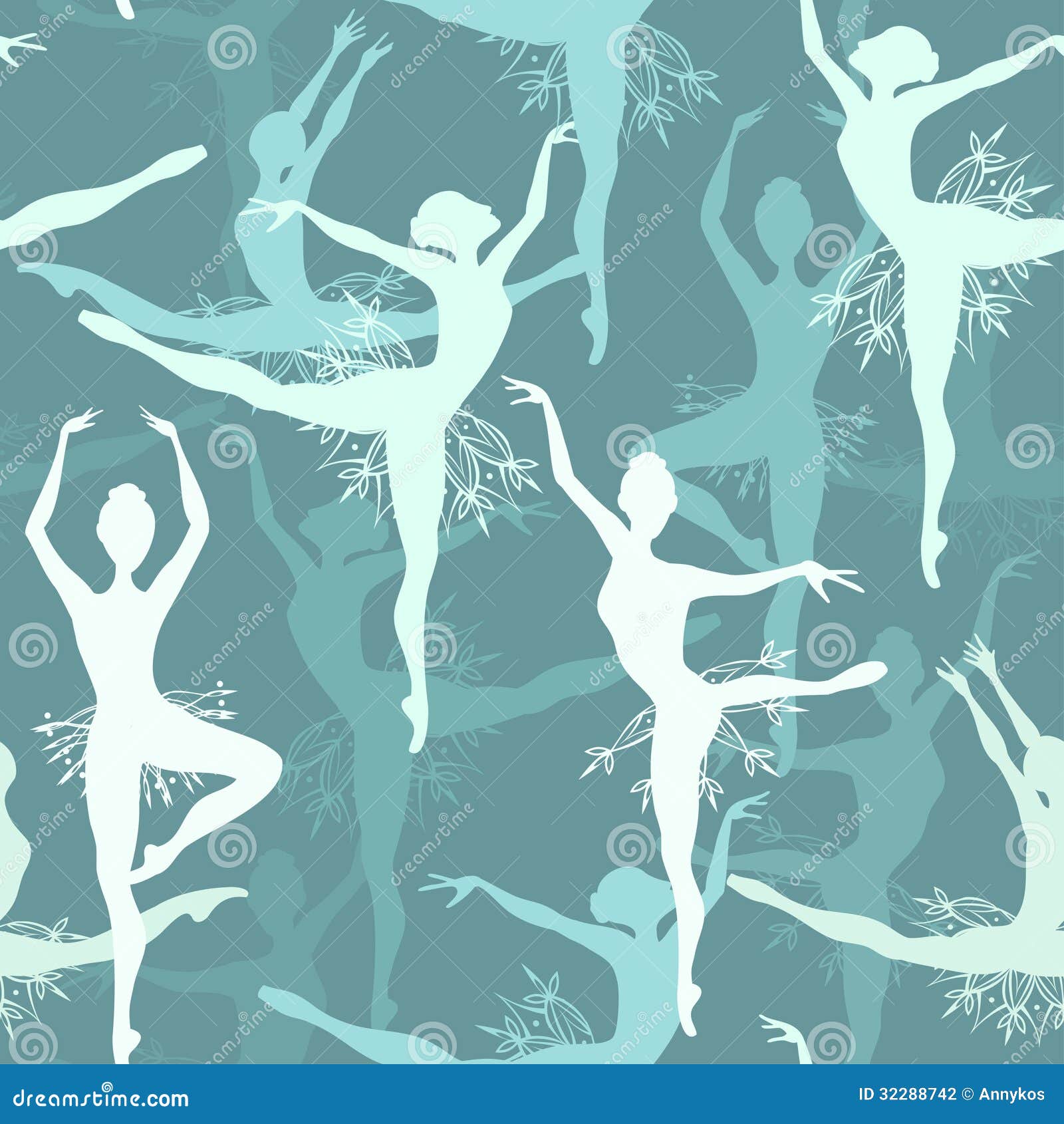 Seamless Background of Snowflake Ballet Dancers Stock Vector ...