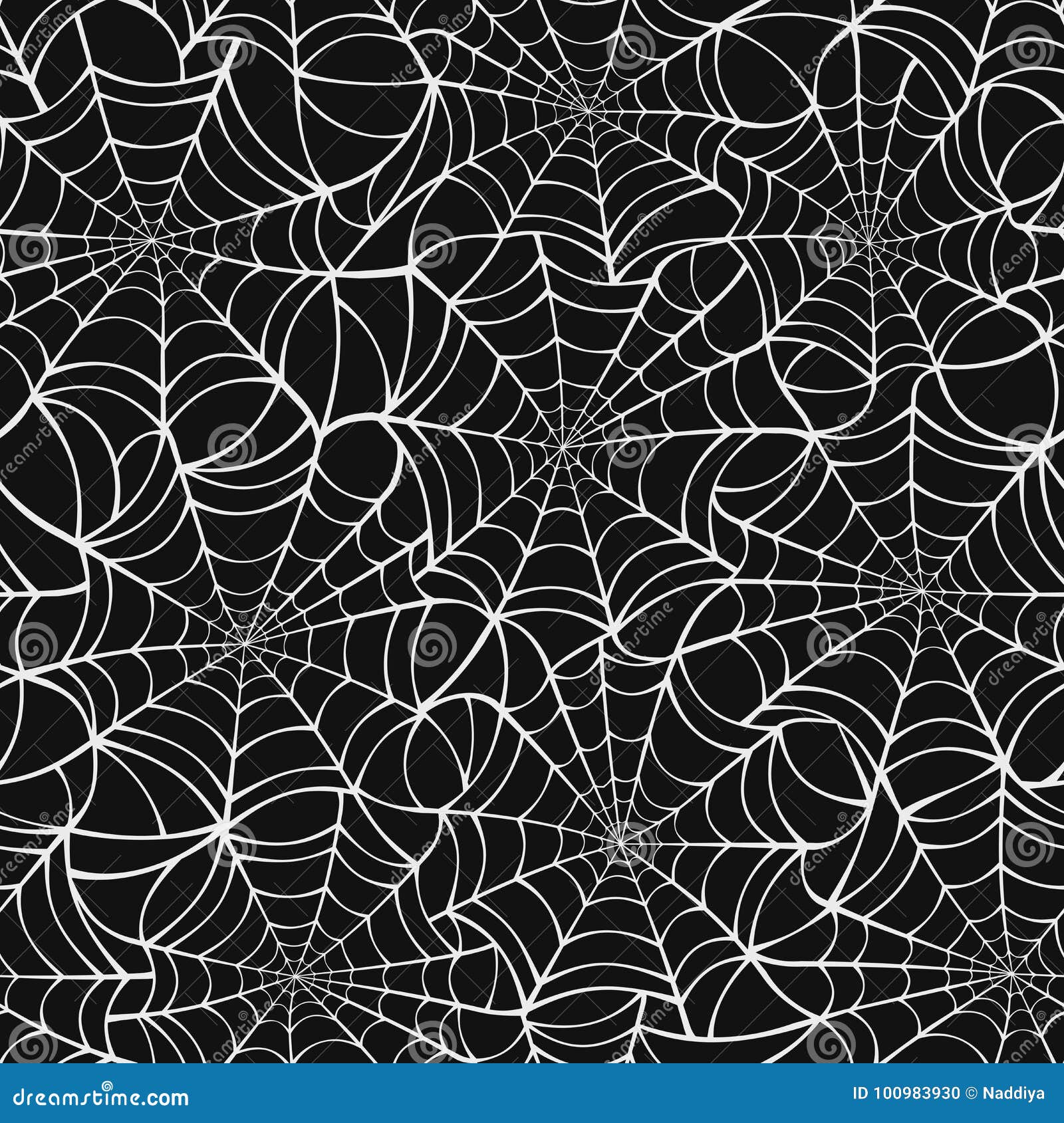 Seamless Background with Spider Web on Black. Vector Illustration ... Seamless Background with Spider Web on Black. Vector Illustration ...