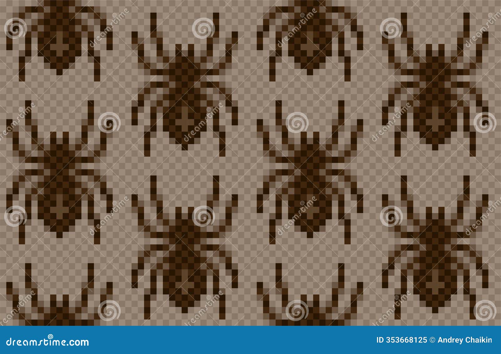 Seamless Background with Spiders. Stock Illustration - Illustration of ...