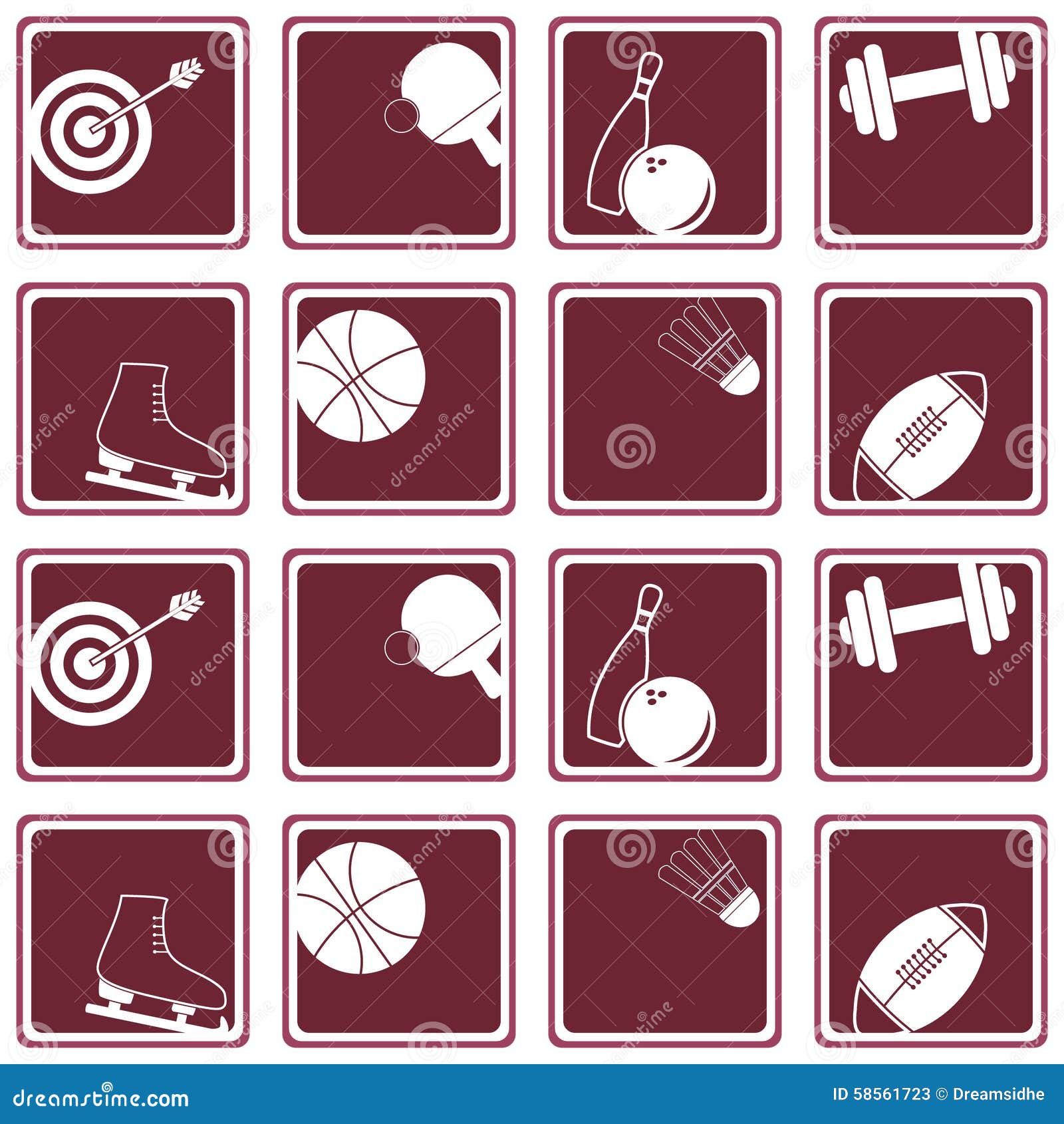 Seamless Background with Sport Icons Stock Vector - Illustration of ...