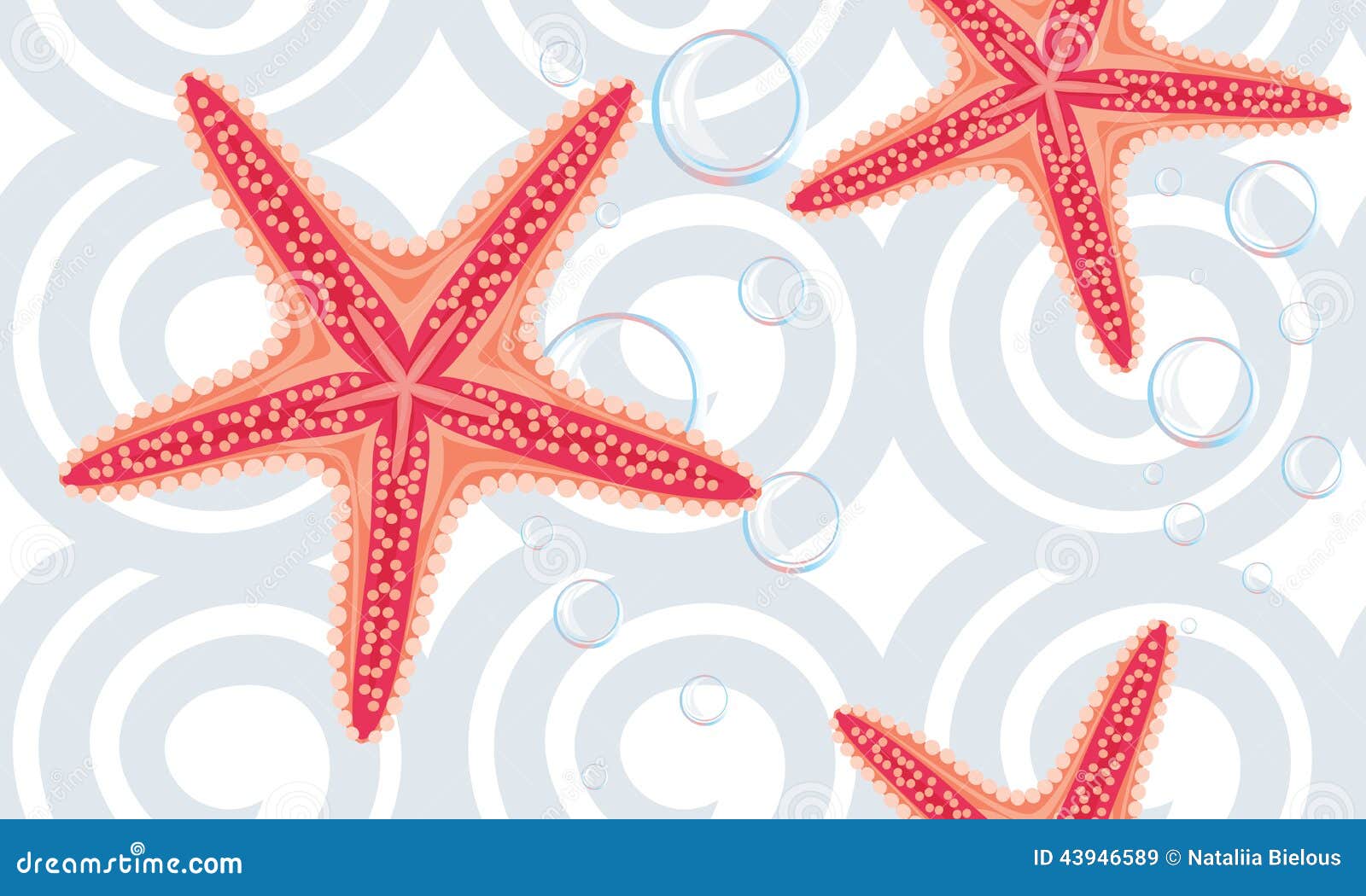 Background With Starfish Cartoon Vector | CartoonDealer.com #53879449