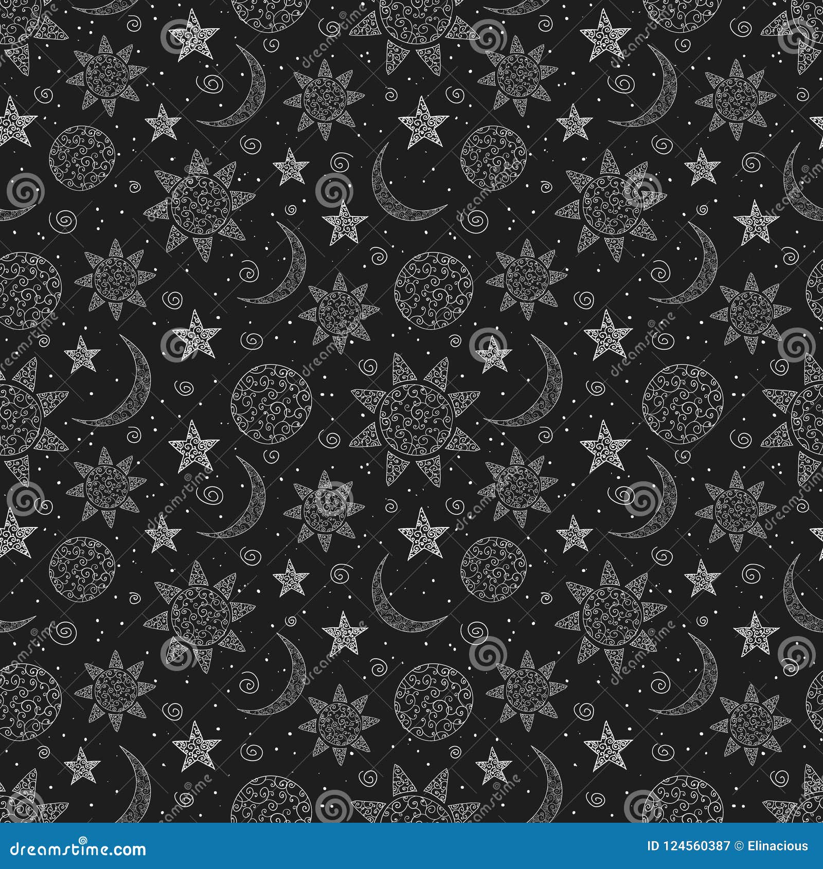 Seamless Background with Stars and the Moon. Can Be Used for Wallpaper ...