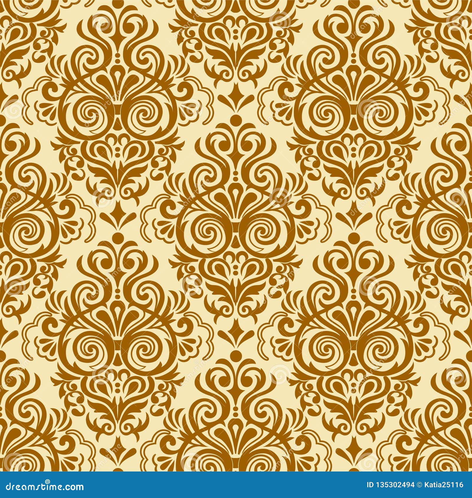 Seamless Background in the Style of Damascus Stock Vector ...