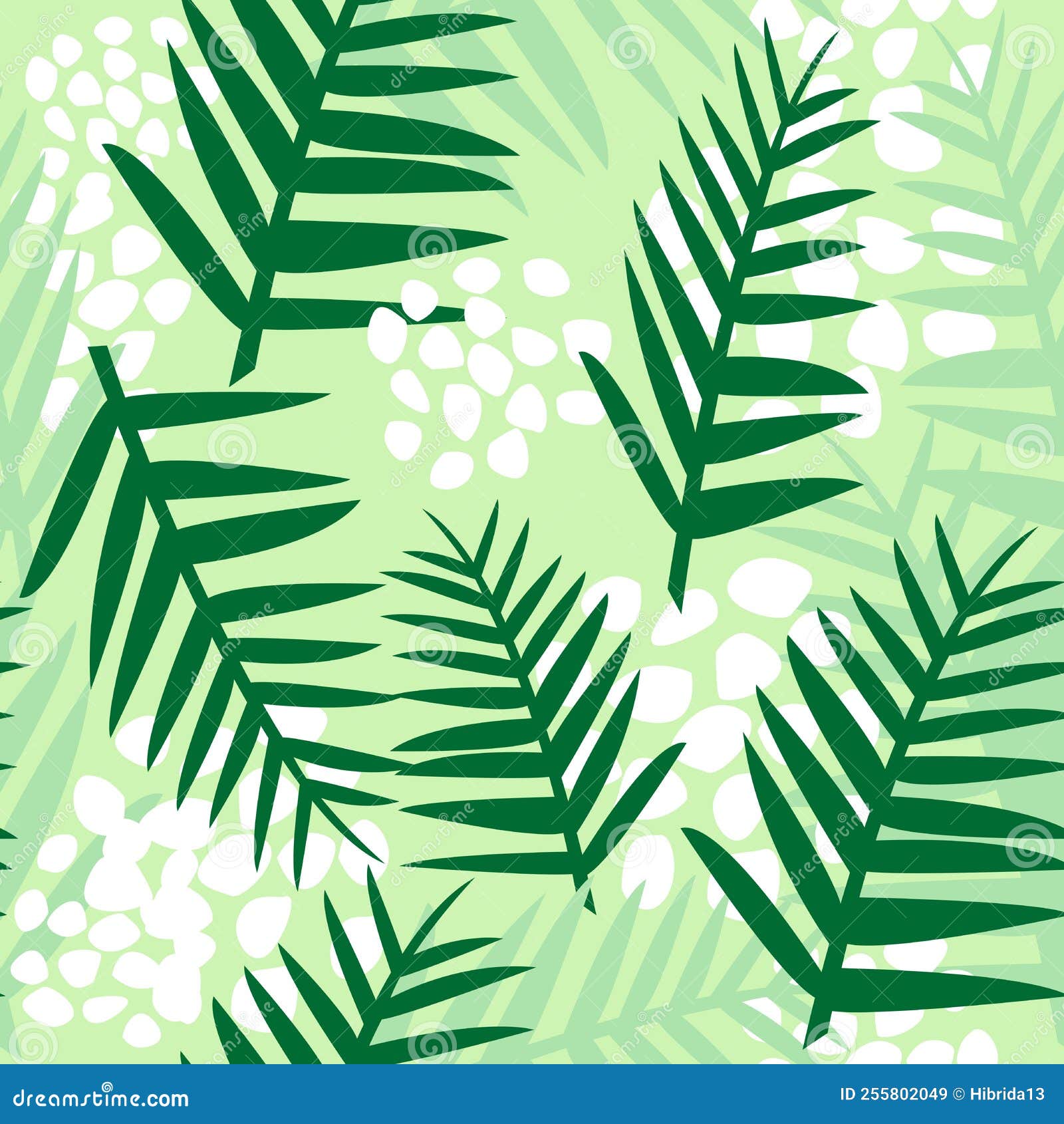 Seamless Background with Stylized Fern Stock Vector - Illustration of ...