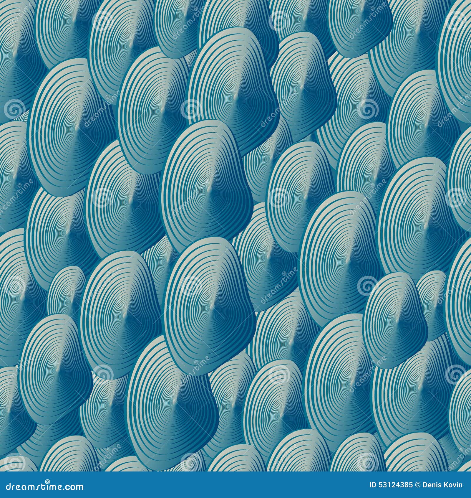 Seamless Background with Stylized Seashells Stock Illustration ...