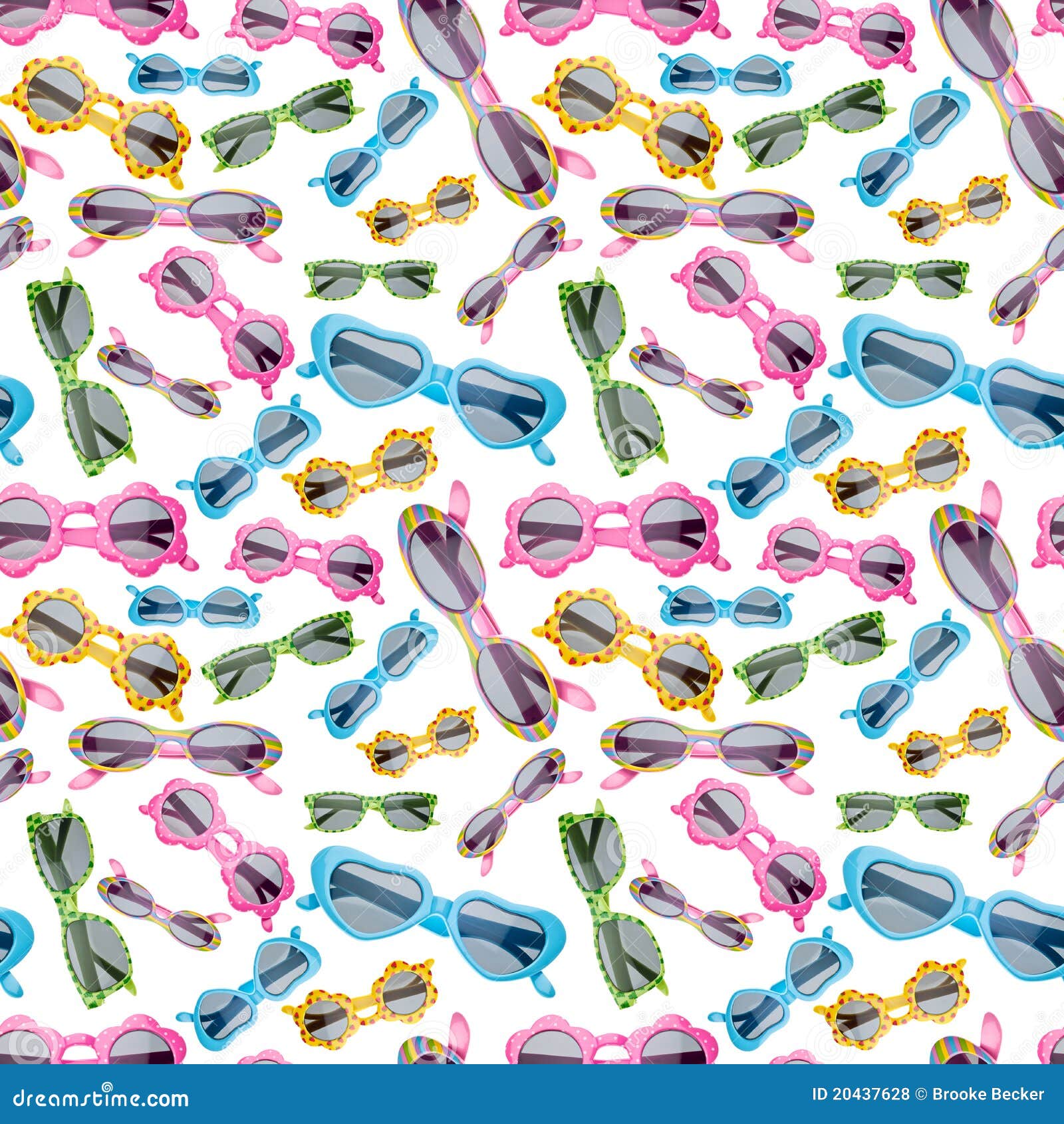 Seamless Background of Sunglasses on White. Stock Illustration ...