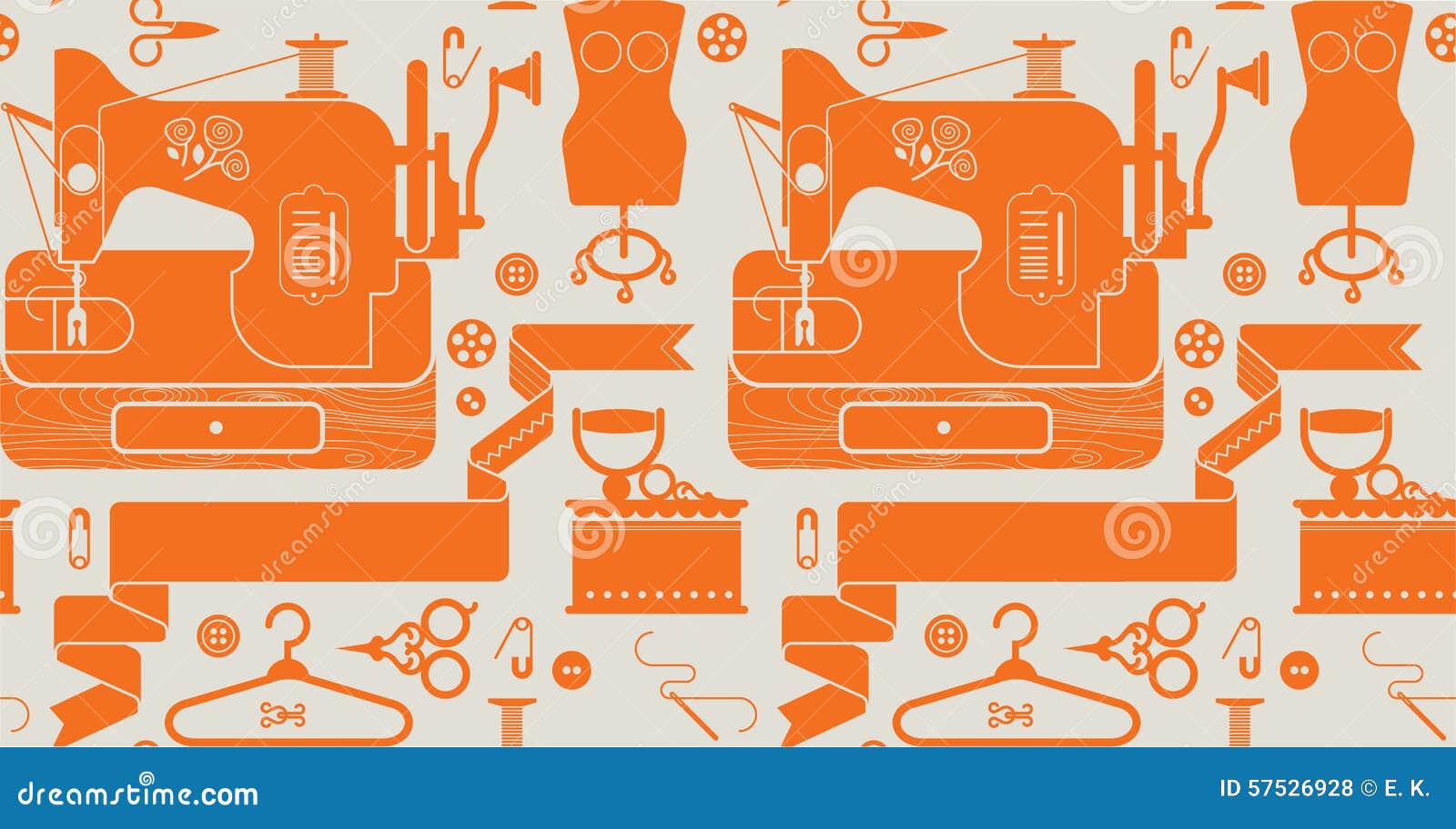 Seamless Background with Tailoring Symbols. Stock Vector - Illustration ...