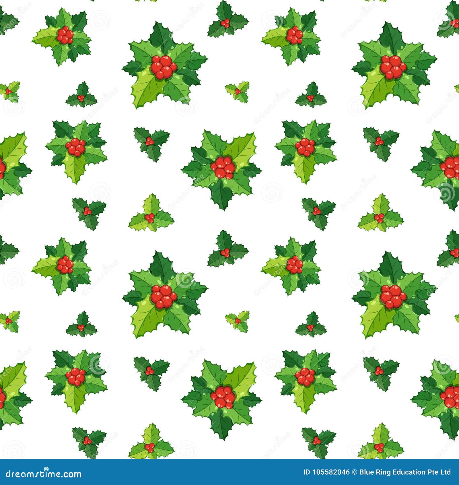 Seamless Background Template With Mistletoes Vector Illustration ...