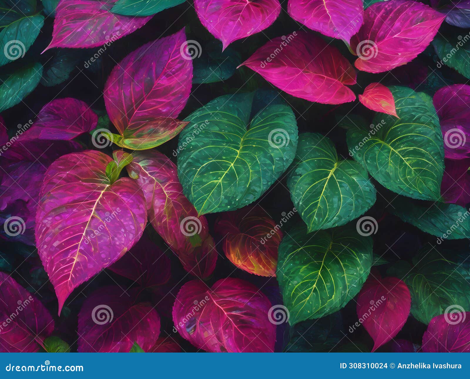Seamless Background Texture of Colorful Real Leaves Illustration Stock ...