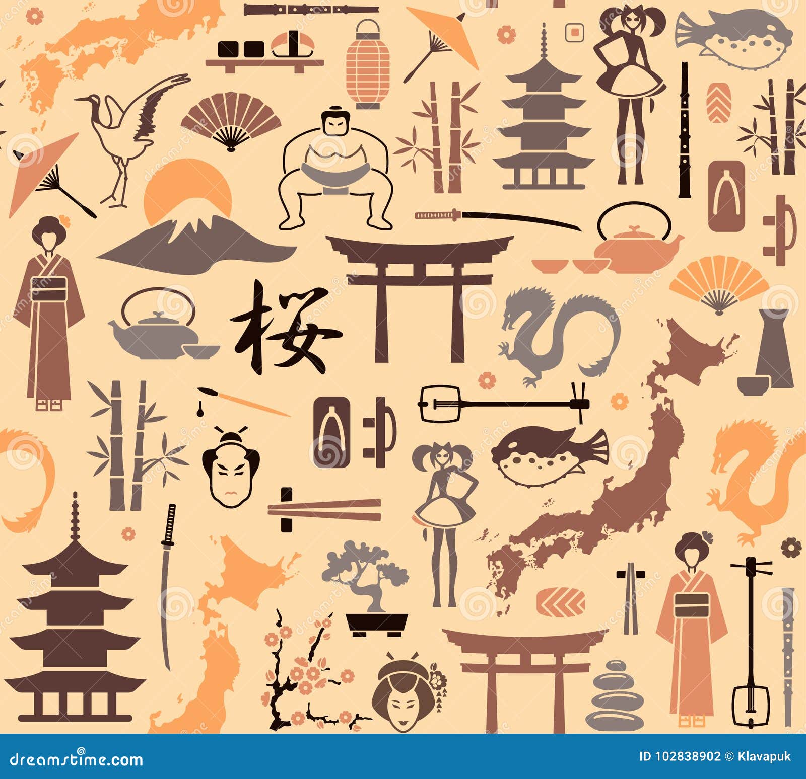 Seamless Background Theme Japan Stock Illustrations – 133 Seamless ...