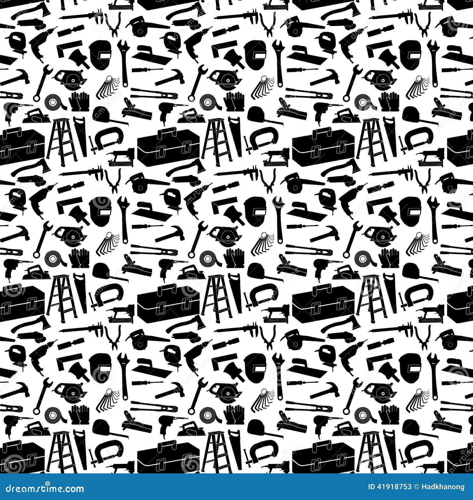 Seamless Background of Tool Stock Vector - Illustration of hardware ...