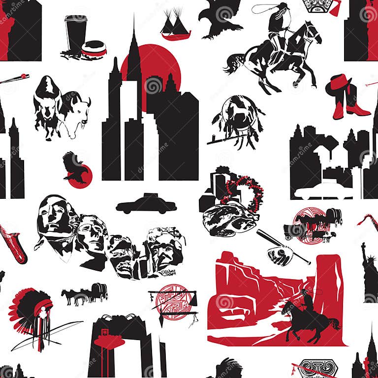 Seamless background USA stock vector. Illustration of christmas - 45080805