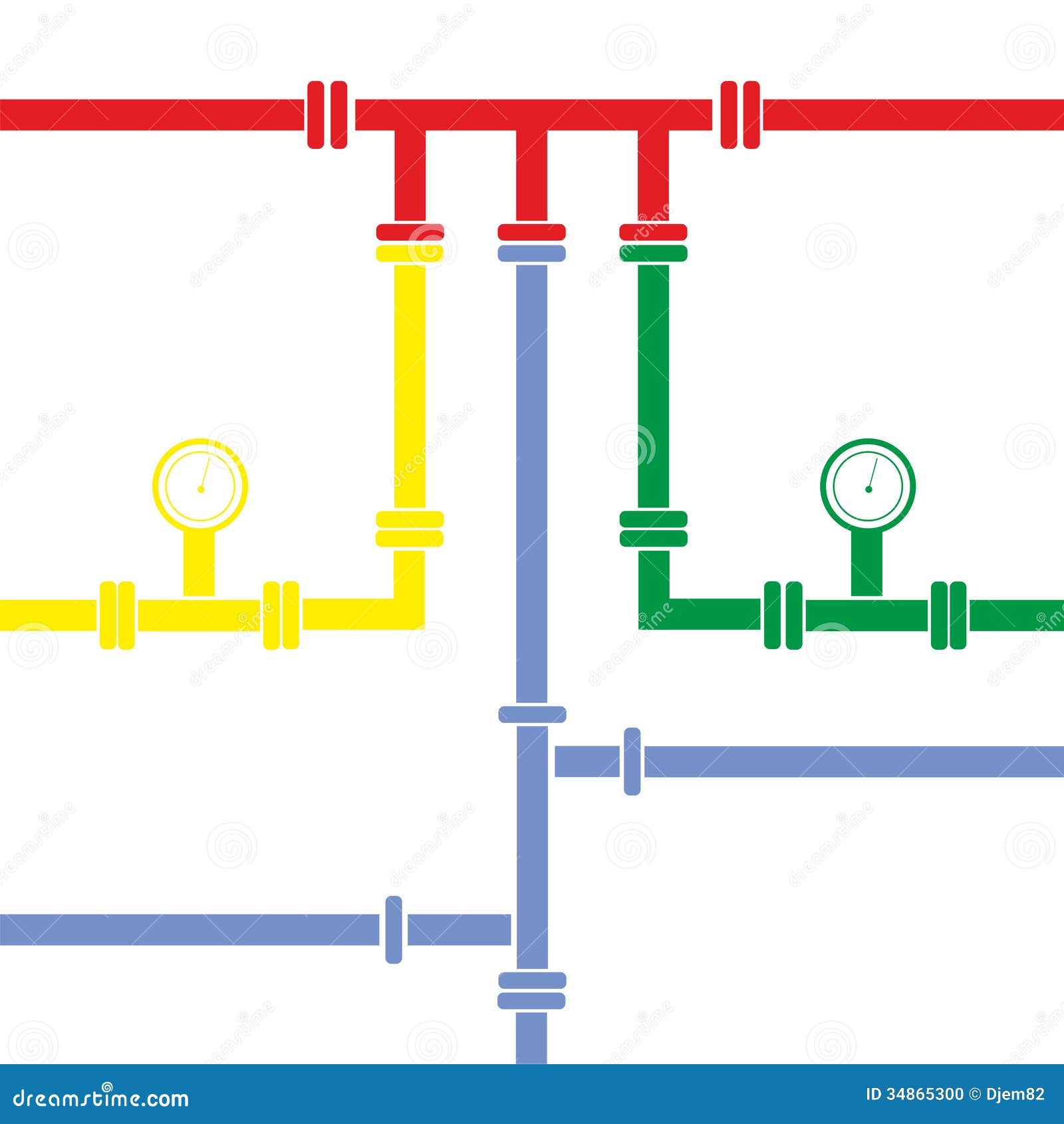 Seamless Background of Water Pipeline Stock Vector - Illustration of ...