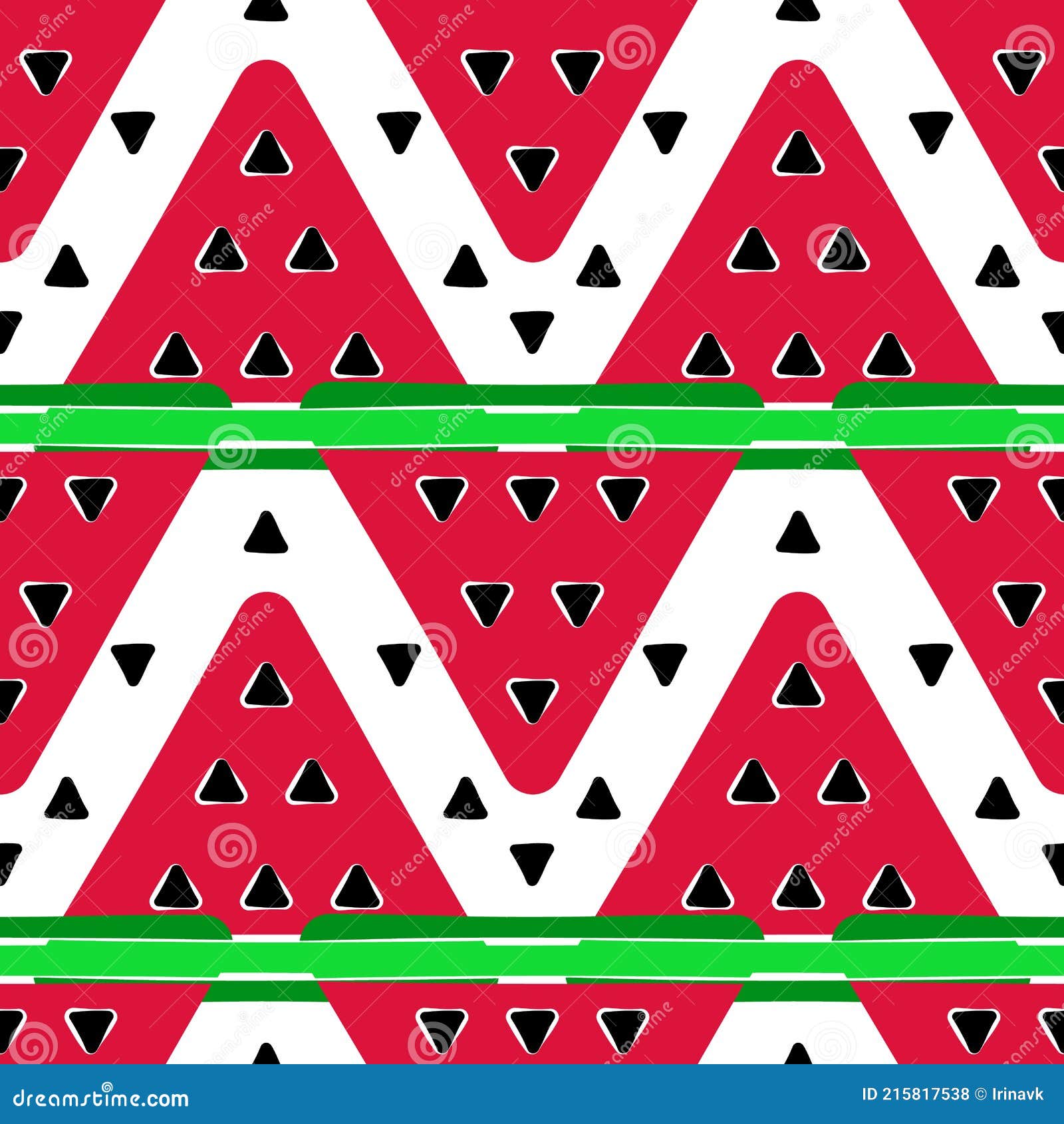 Seamless Background with Watermelon Slices in the Form of a Triangle ...