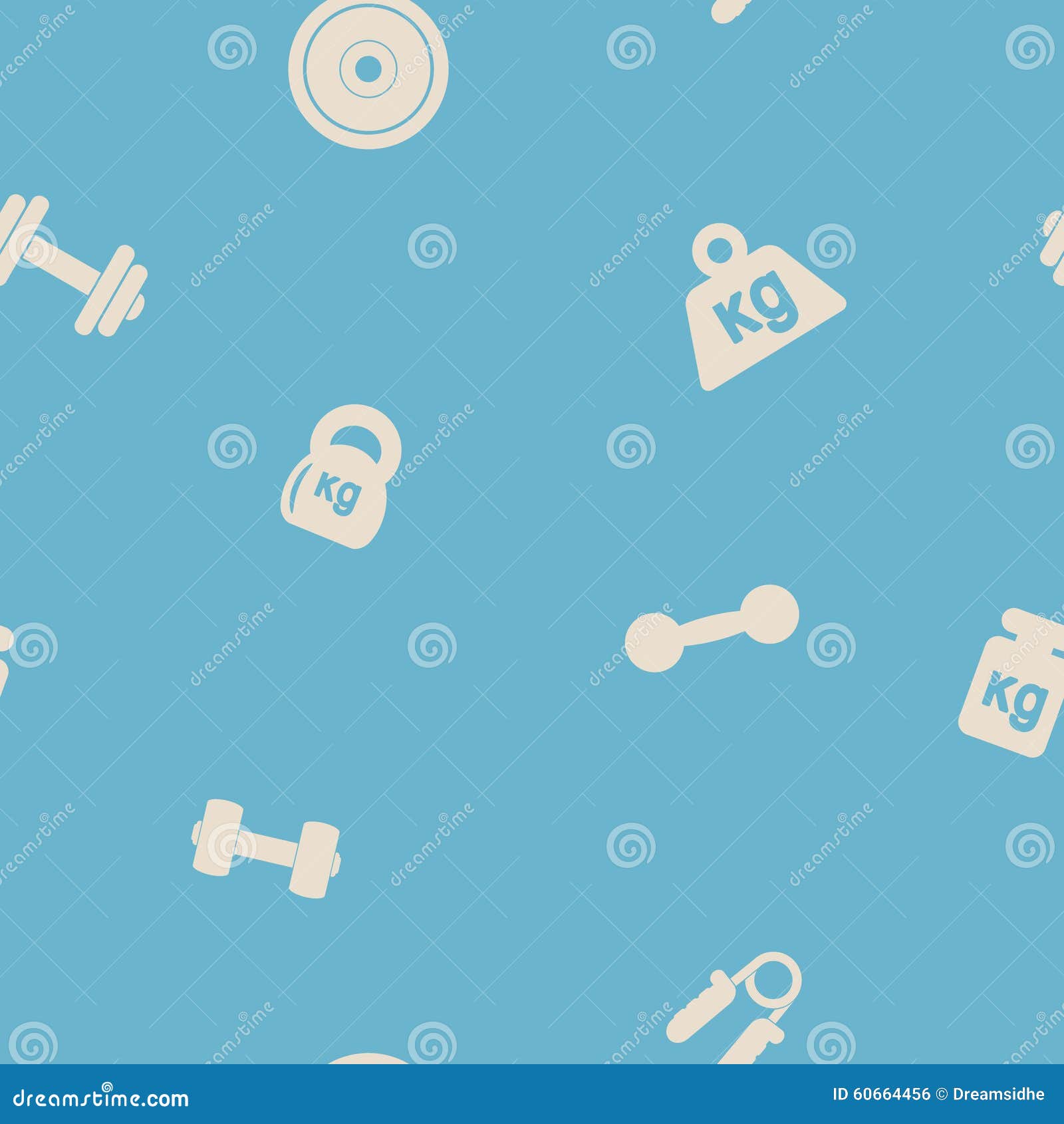 Seamless Background with Weight Stock Vector - Illustration of sports ...