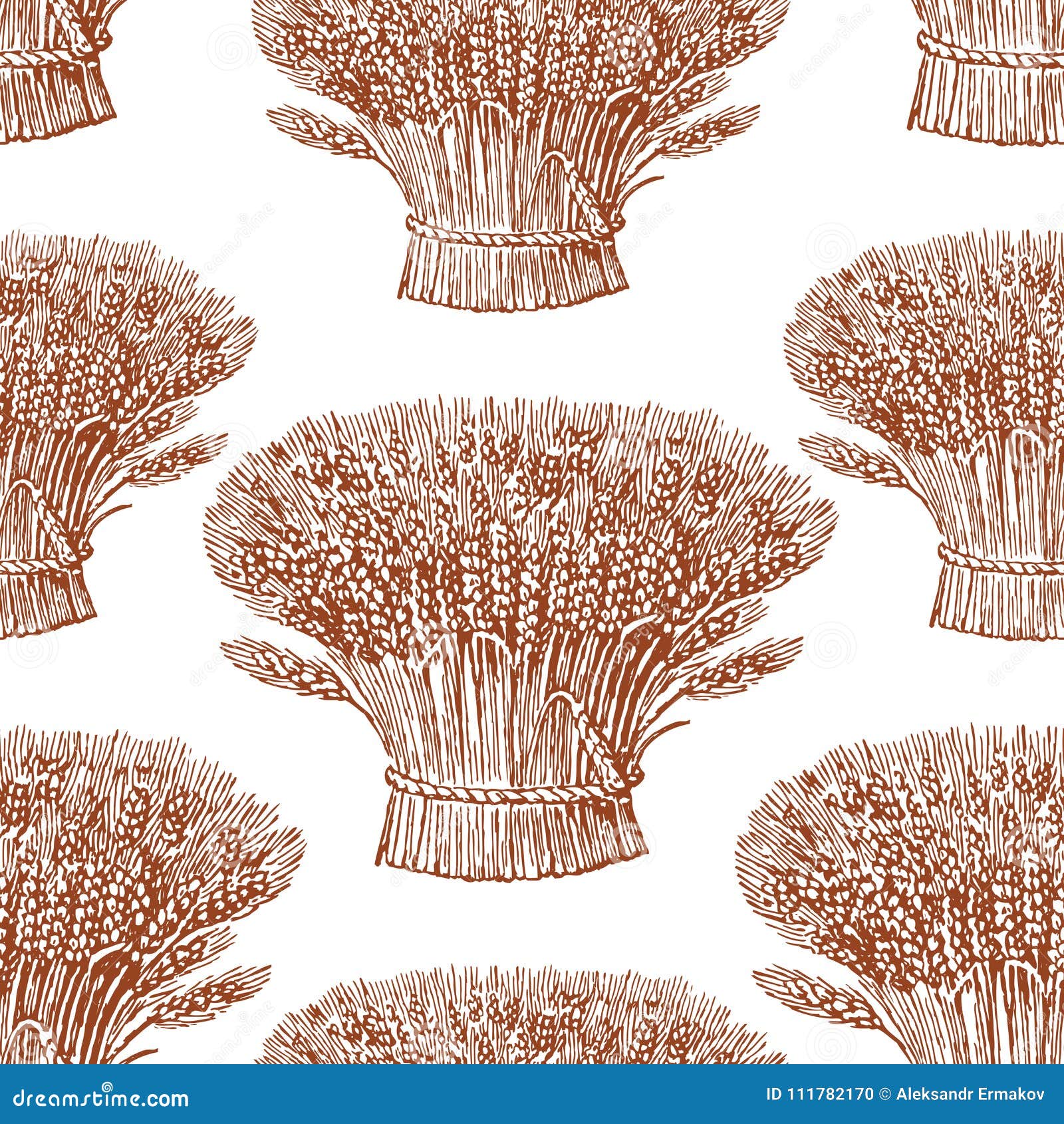 Seamless Background of the Wheat Sheafs Stock Vector - Illustration of ...