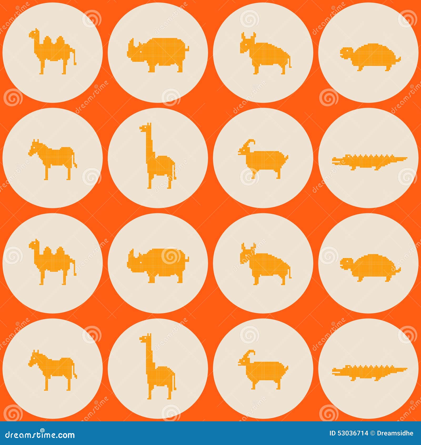 Seamless Background with Wild Animals Stock Vector - Illustration of ...