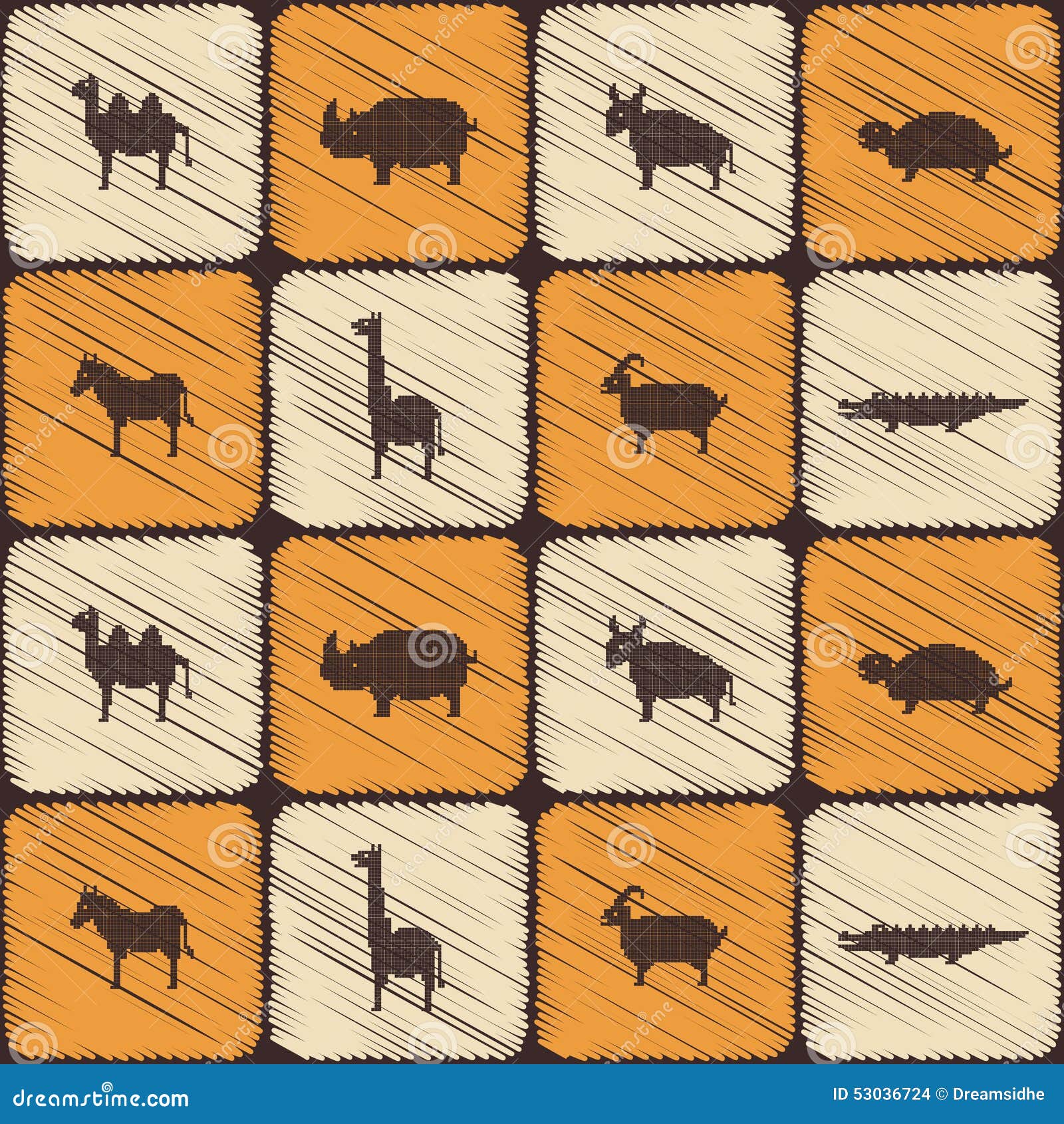 Seamless Background With Wild Animals Stock Vector - Illustration of ...