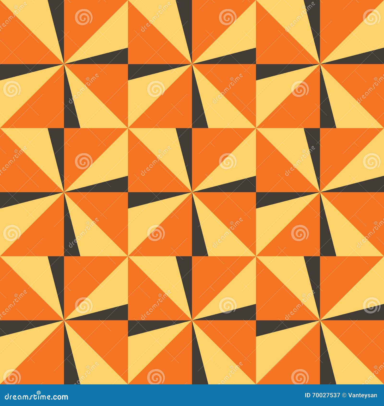 Seamless Background with Yellow Orange Triangles Stock Vector ...